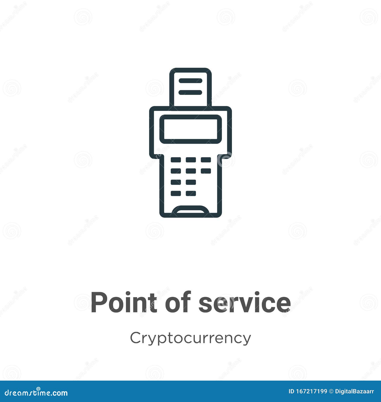 Point of Service Outline Vector Icon. Thin Line Black Point of Service ...