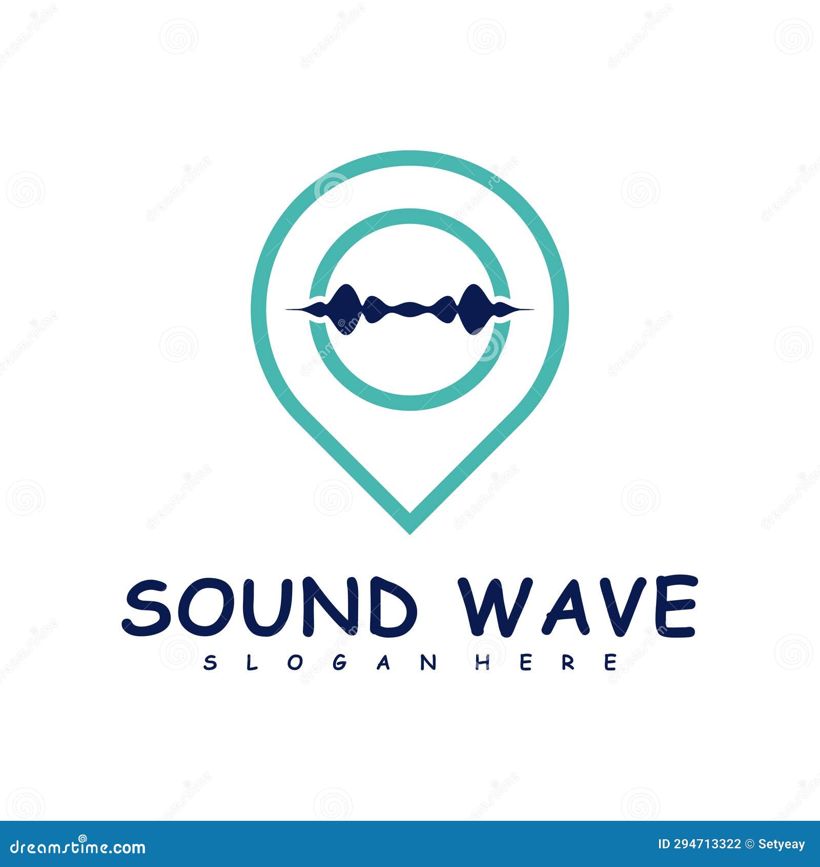 Point with Sound Wave Logo Design Concept Vector. Sound Wave ...