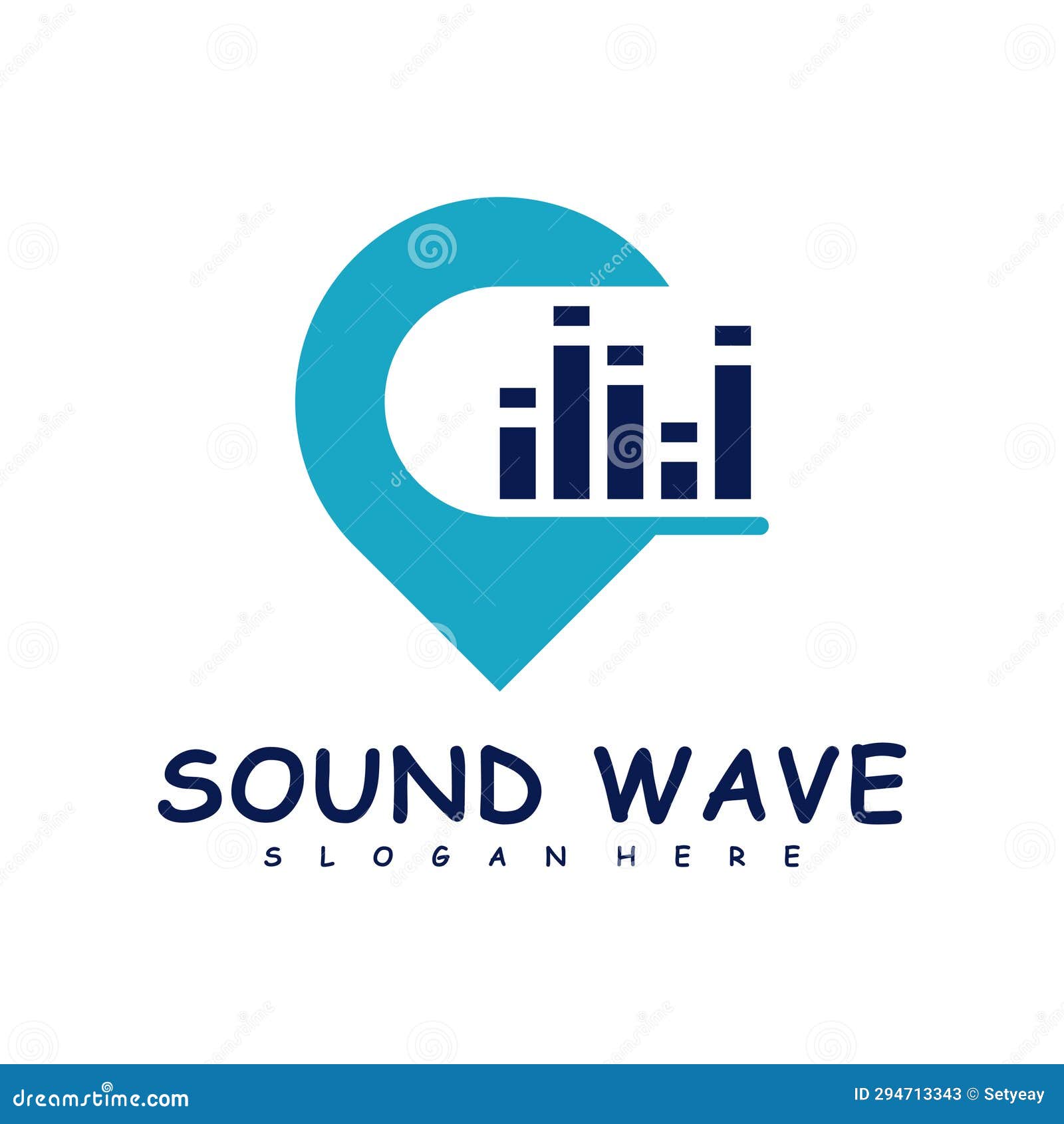 Point with Sound Wave Logo Design Concept Vector. Sound Wave ...
