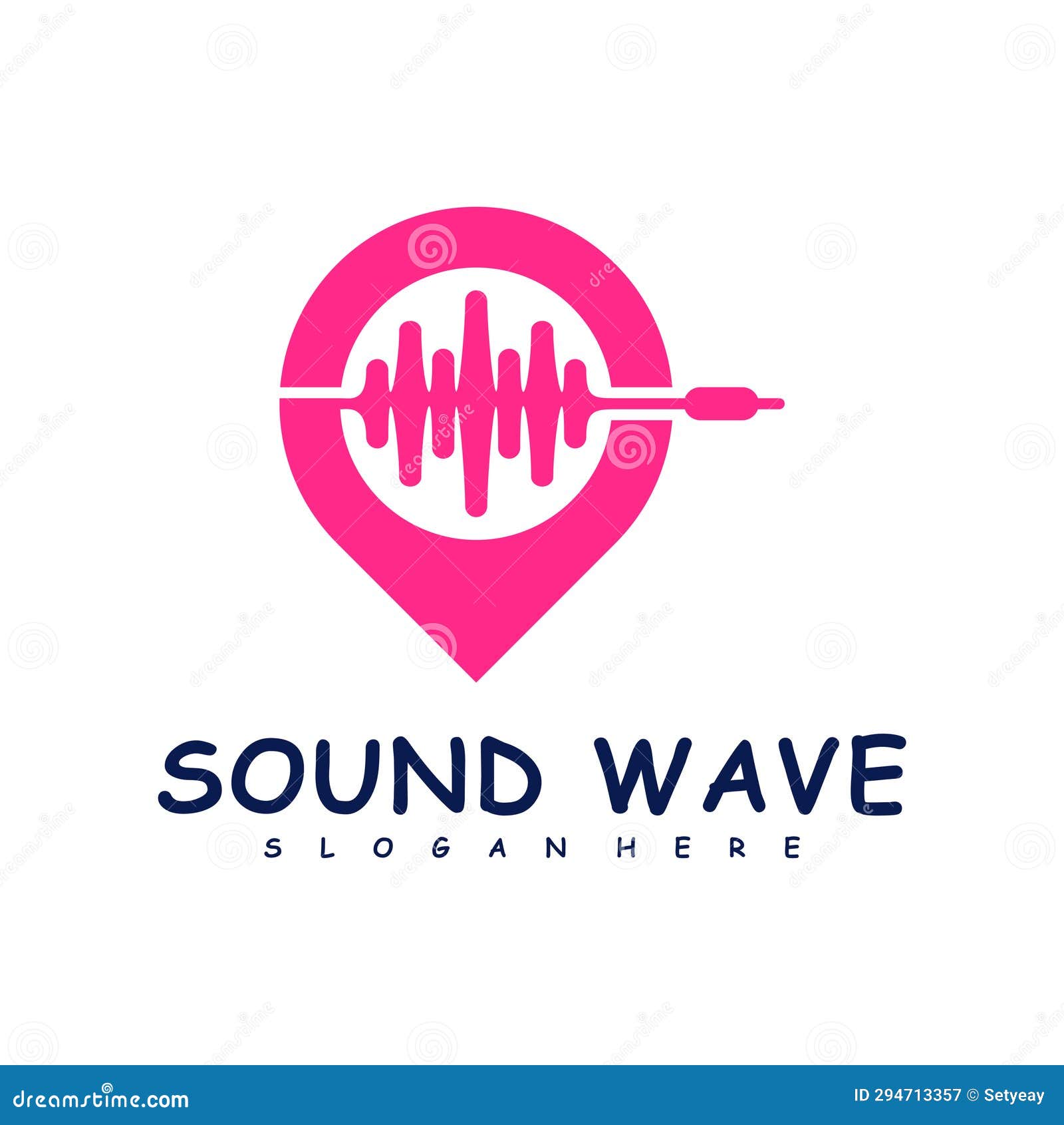 Point with Sound Wave Logo Design Concept Vector. Sound Wave ...