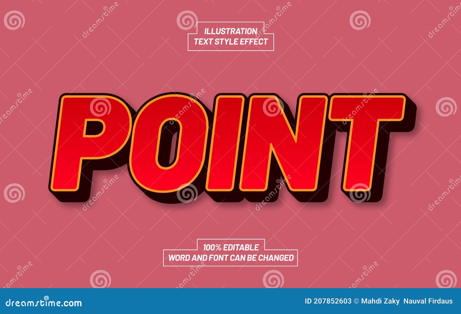 Point Red Text Style Effect Stock Vector - Illustration of light ...