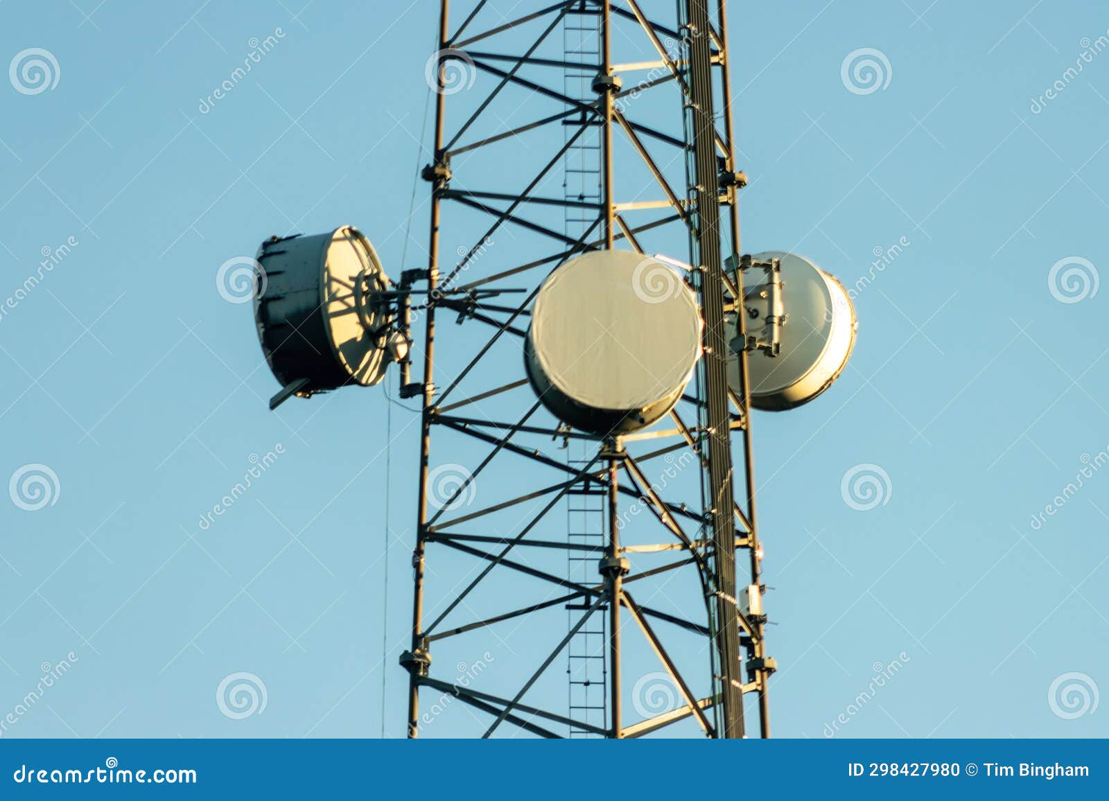 Point To Point Antenna Drum on Wireless Tower Stock Photo - Image of ...