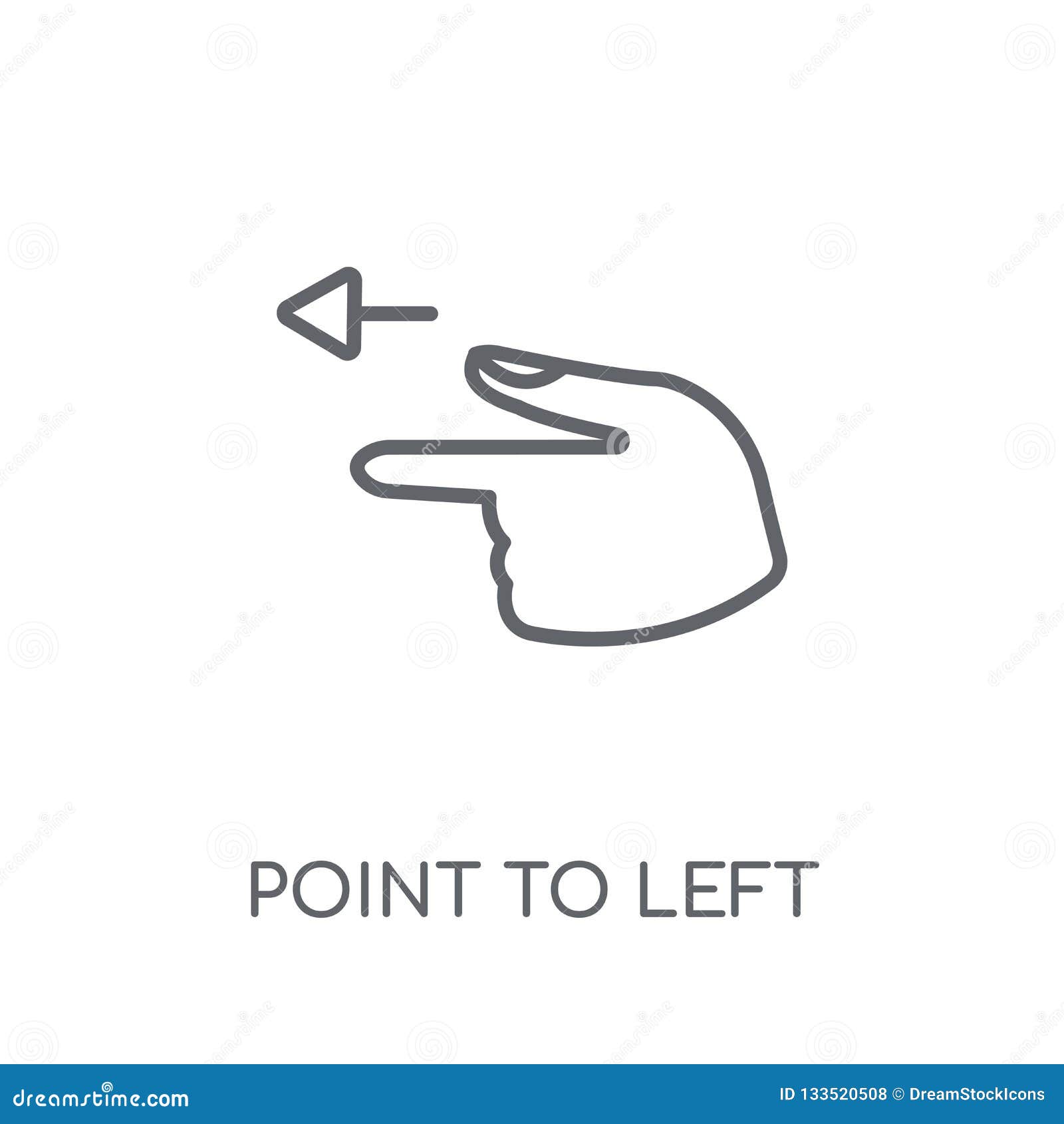 Point To Left Linear Icon. Modern Outline Point To Left Logo Con Stock ...