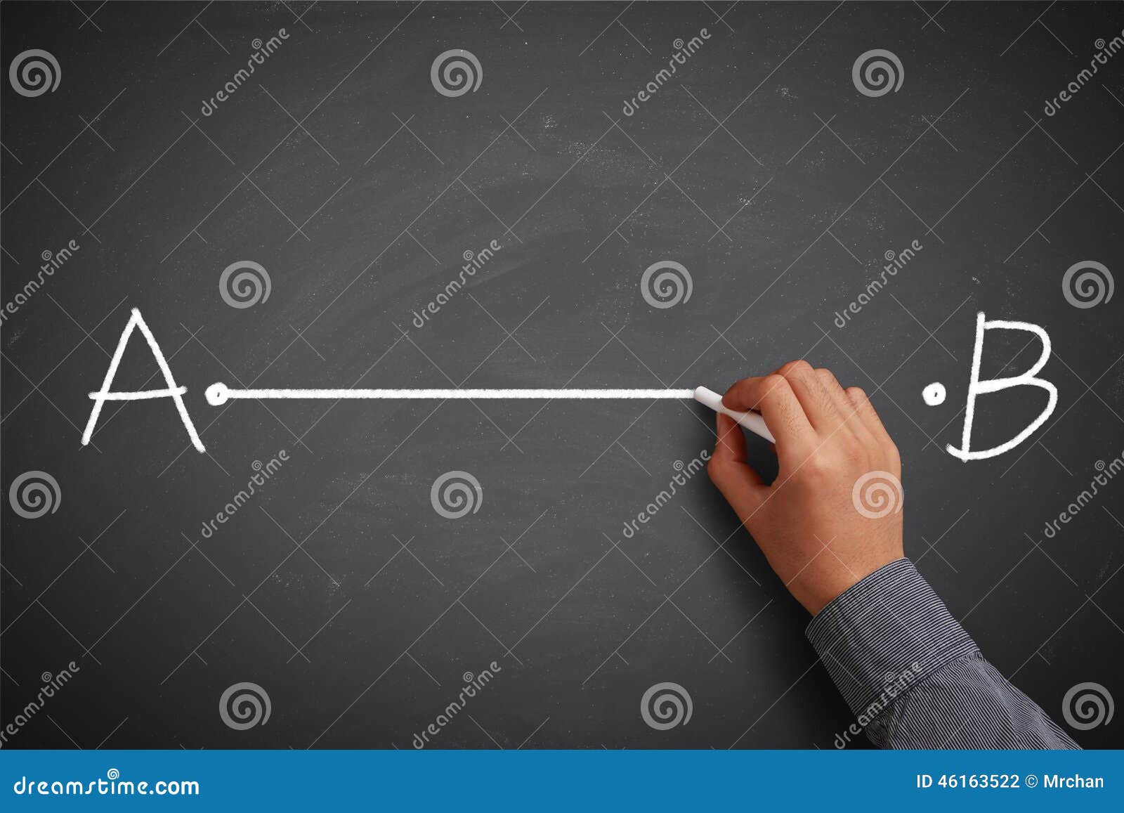 Point a To Point B with Stratight Line Stock Photo - Image of hand ...