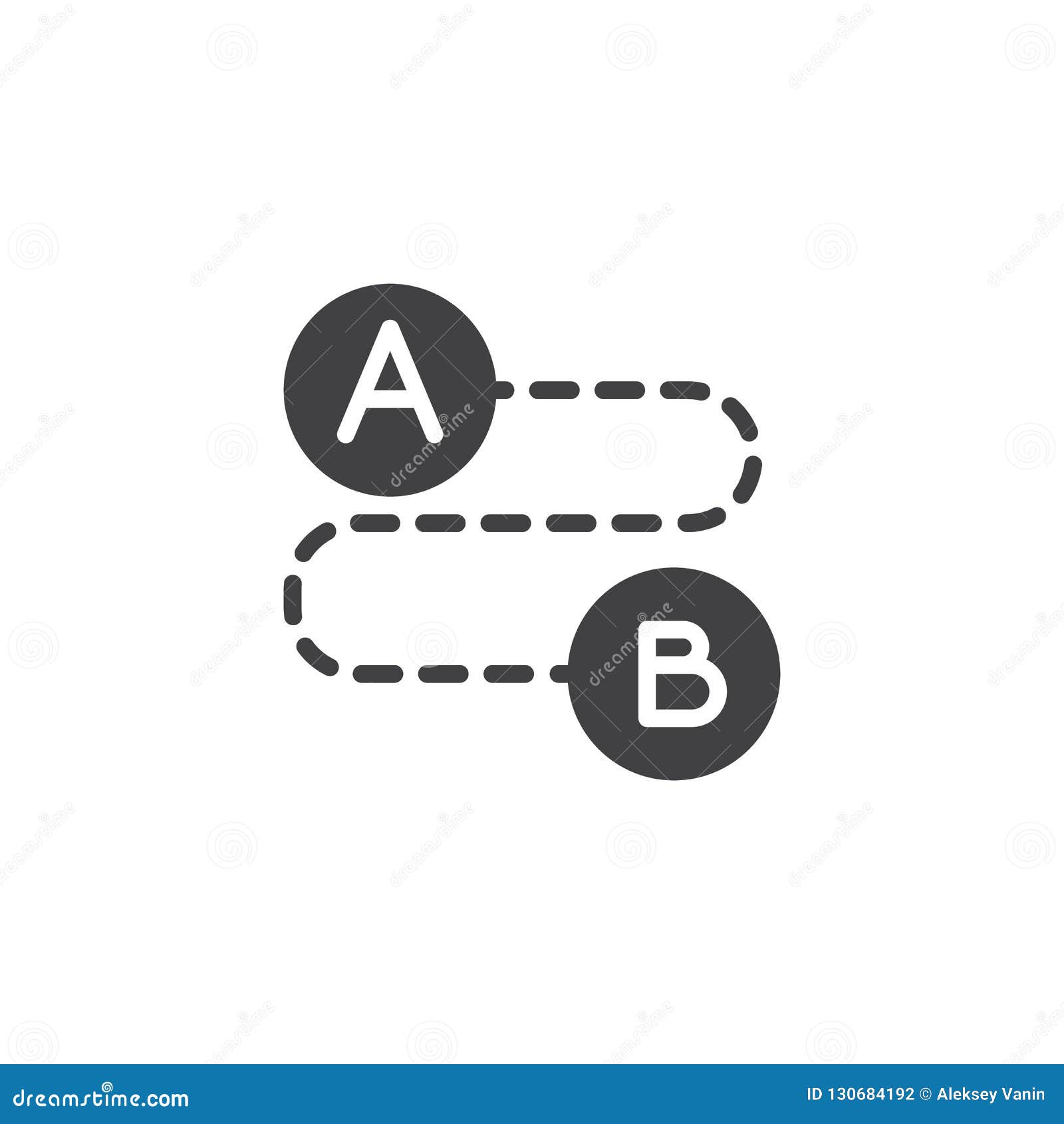 From Point a To Point B Vector Icon Stock Vector - Illustration of road ...
