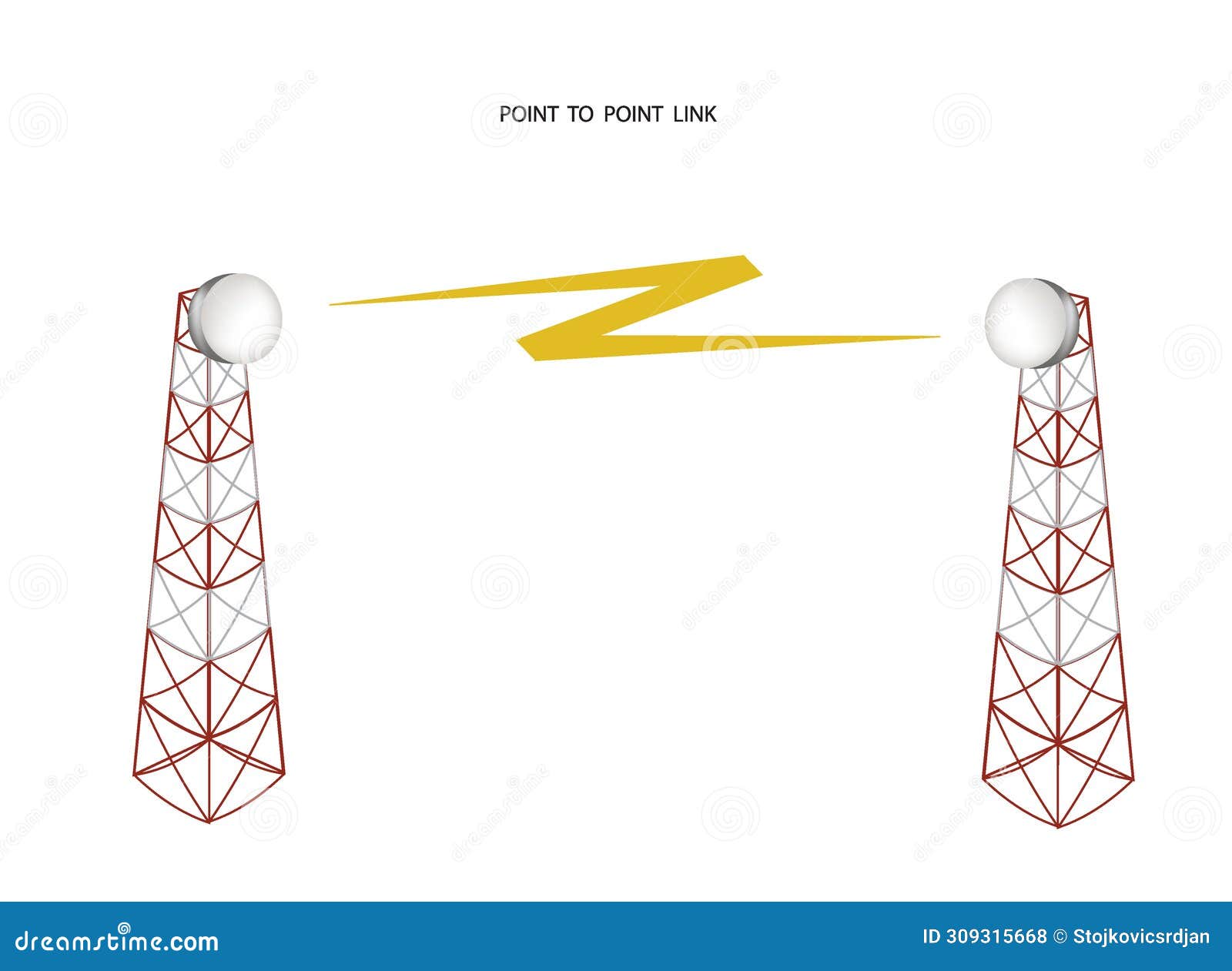 Point To Point Microwave Link Stock Vector - Illustration of industrial ...