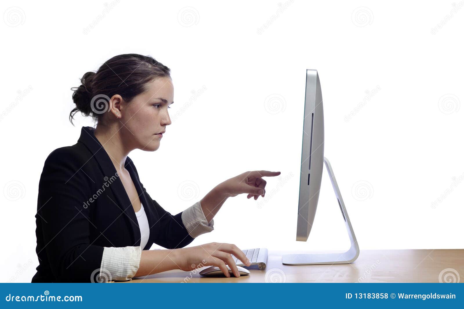 Point to the problem stock photo. Image of female, model - 13183858