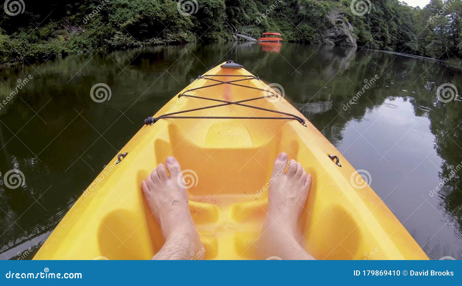 Point of View of Feet in a Kayak Stock Photo - Image of person ...