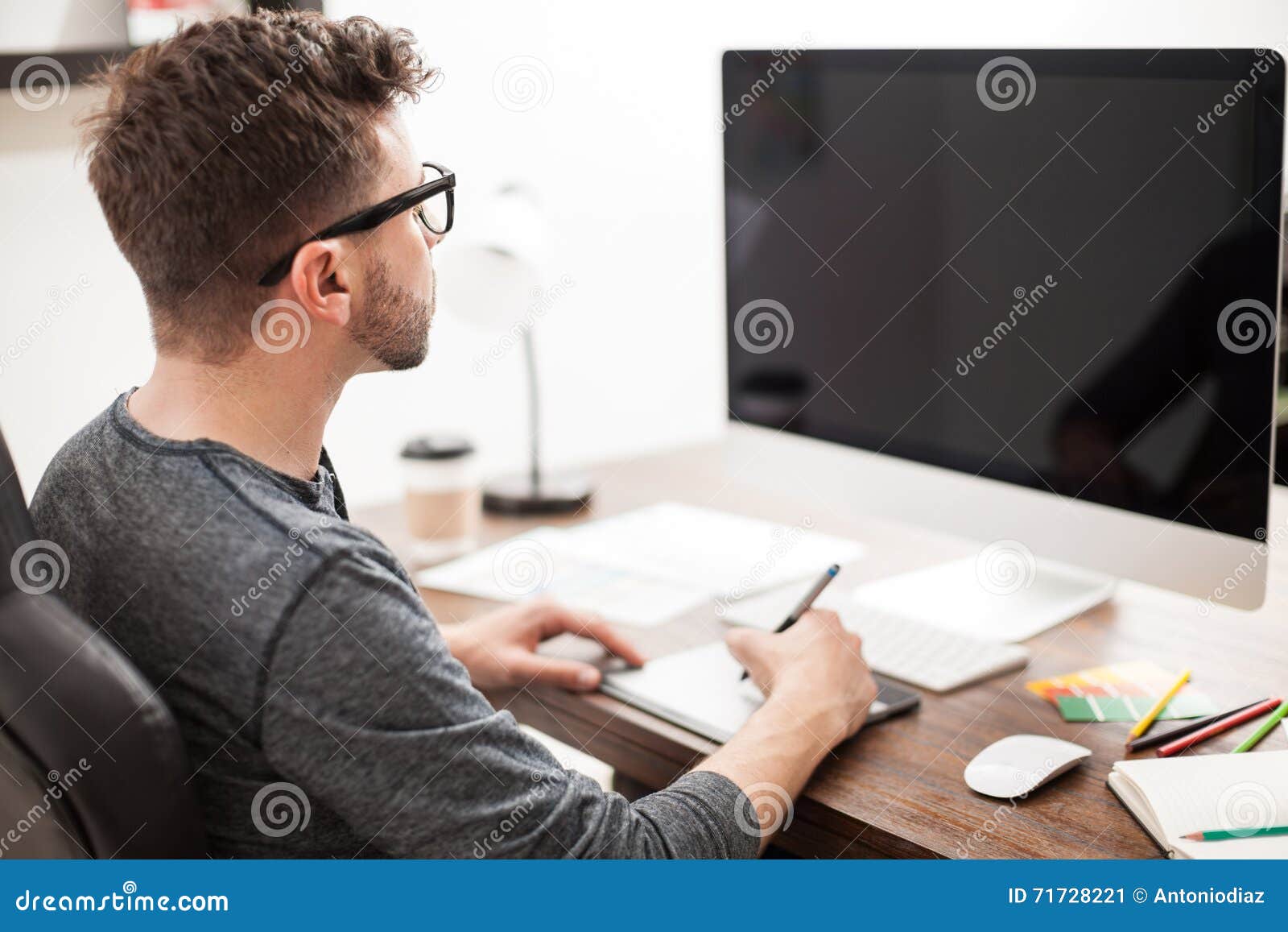 Point of View of a Graphic Designer Stock Image - Image of beard, adult ...