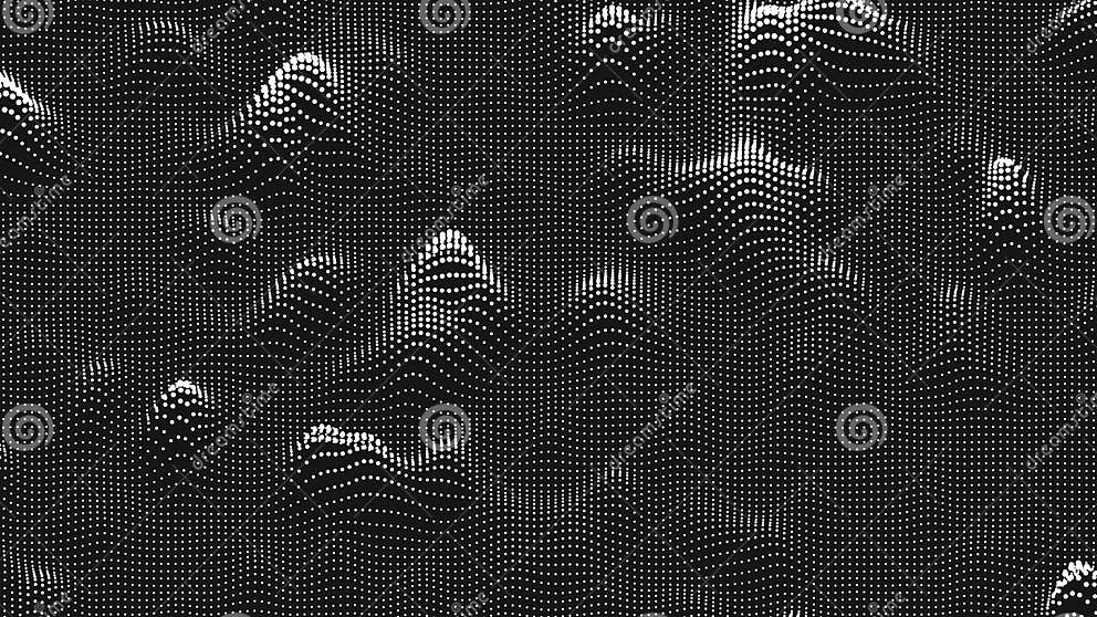Point Wave Bump Texture. Abstract Dot Background. Technological Cyberspace Background. Stock ...