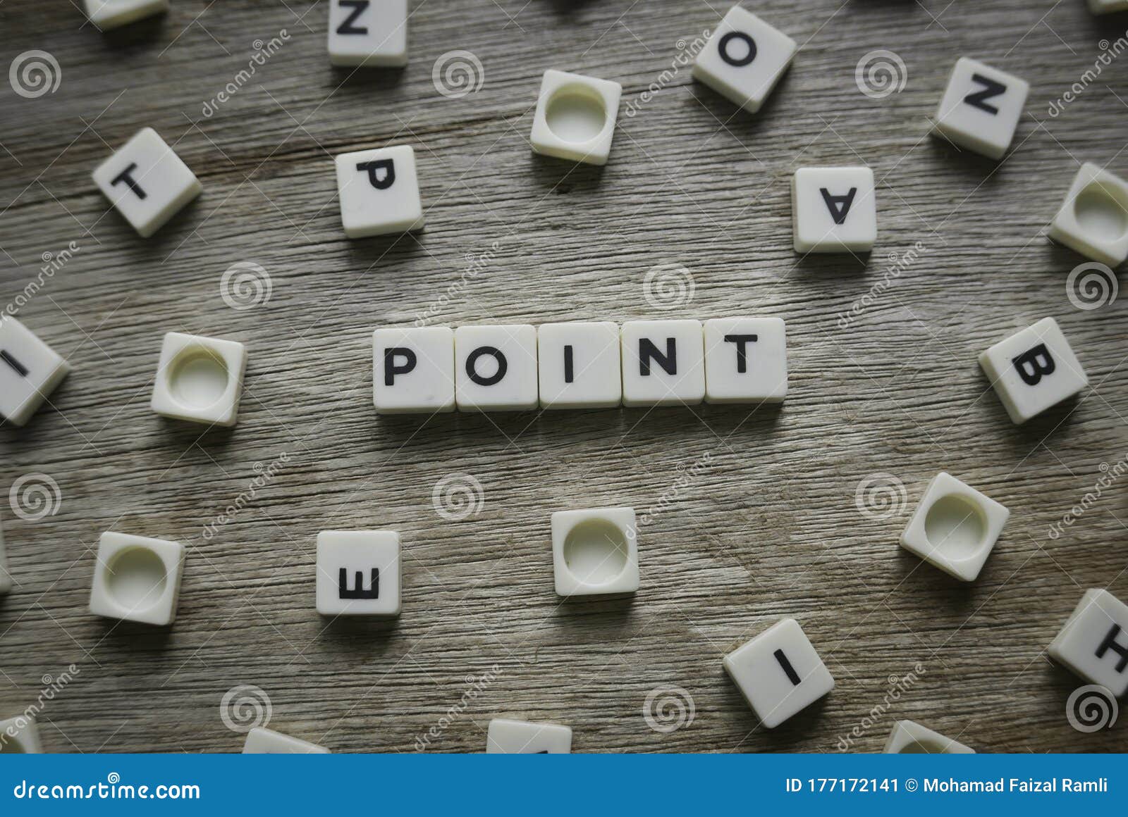 Point Word Made of Square Letter Word on Wooden Background Stock Image ...