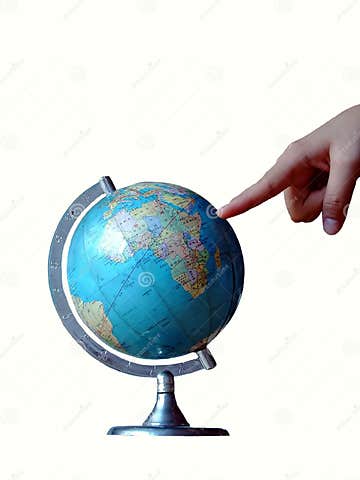 Point at World Globe.Isolated Stock Photo - Image of east, model: 703636
