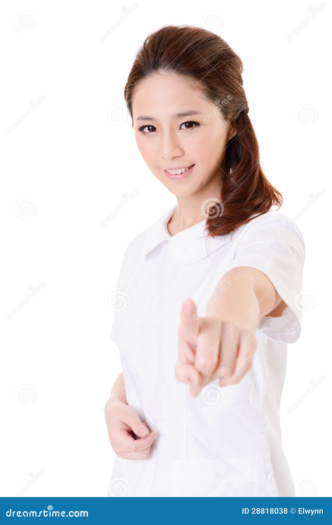 Point at you stock photo. Image of female, clinic, friendly - 28818038