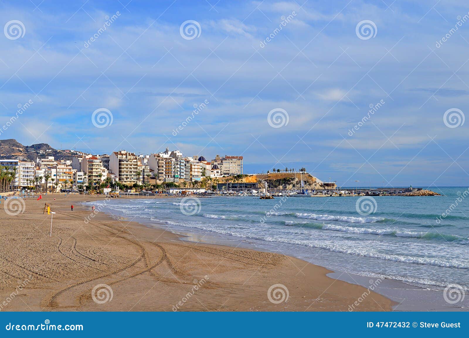 Pointe Beach Benidorm stock photo. Image of yacht, harbour - 47472432