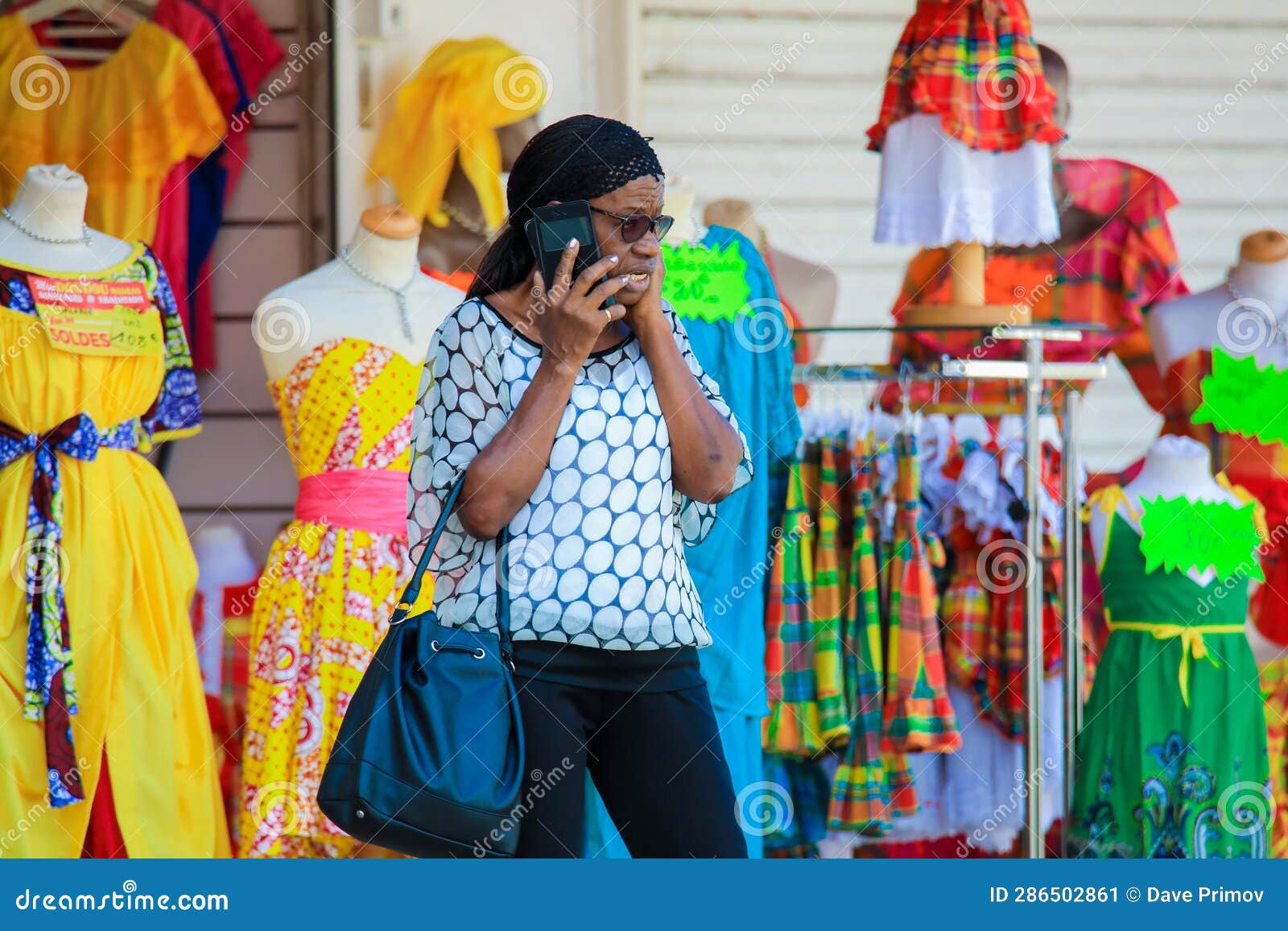 Beautiful Creole Women In The Traditional Dress On The Guadeloupe Street Editorial Photo Image
