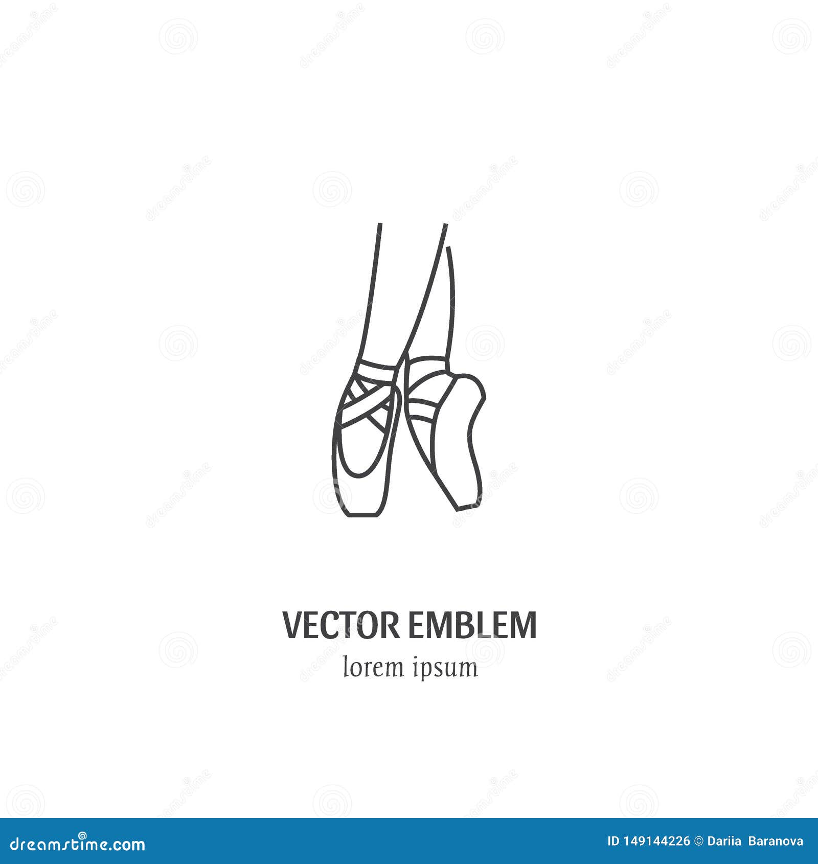 Pointe Shoe Isolated on White Background Vector Stock Vector ...