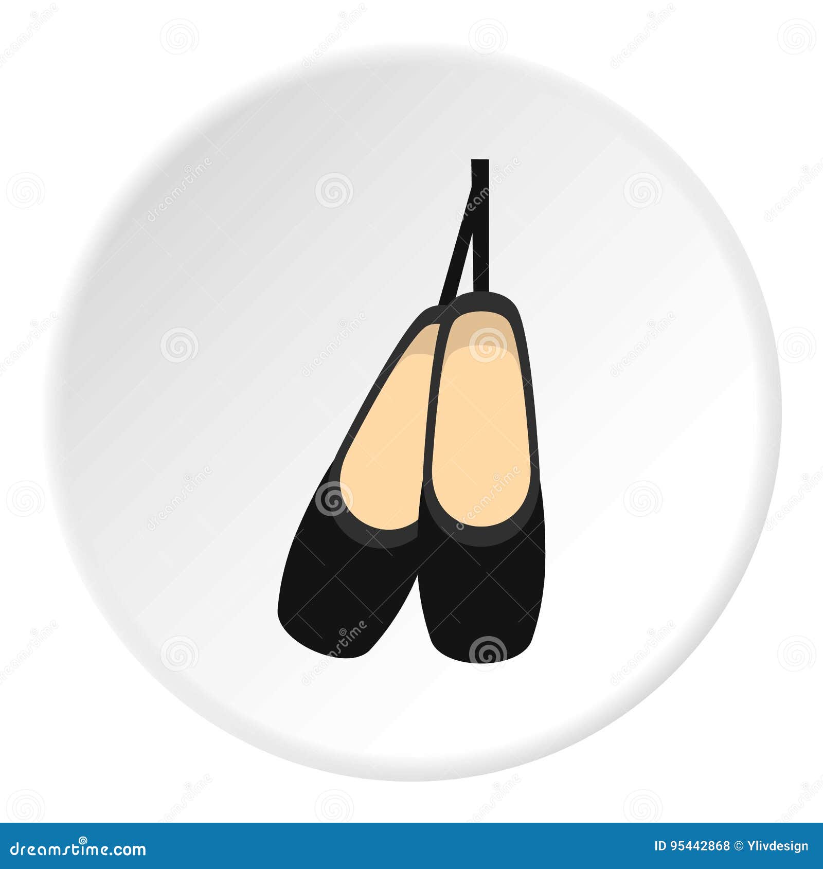 Pointe shoes icon circle stock vector. Illustration of femininity ...