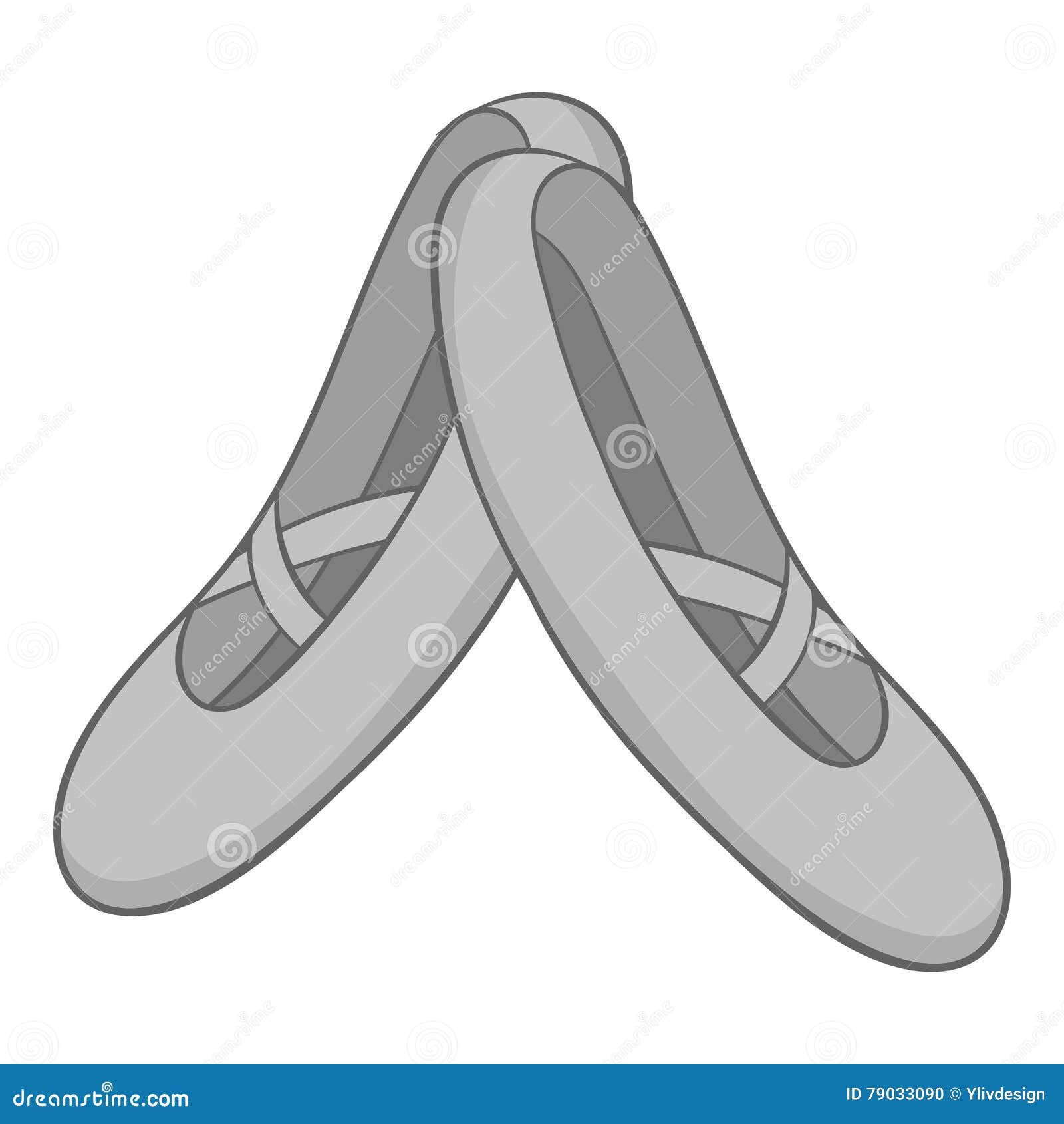 Pointe Shoes Icon, Gray Monochrome Style Stock Vector - Illustration of ...