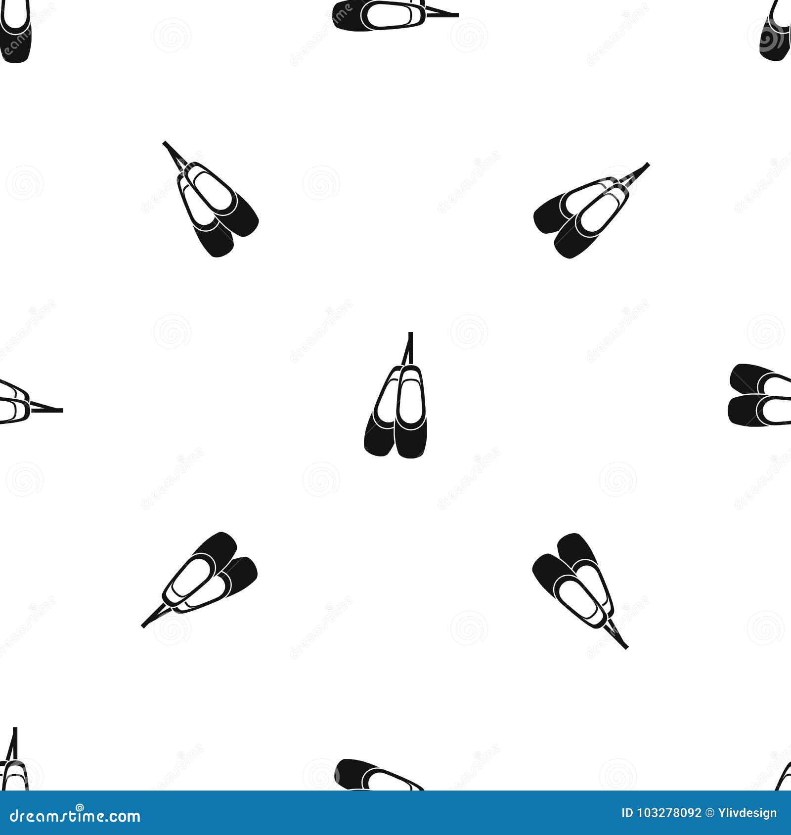 Pointe Shoes Pattern Seamless Black Stock Vector - Illustration of ...