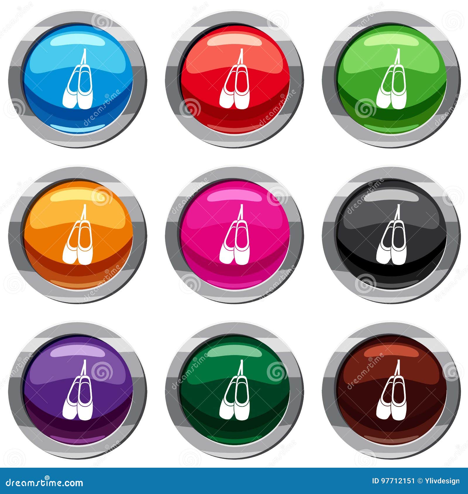 Pointe Shoes Set 9 Collection Stock Vector - Illustration of classic ...