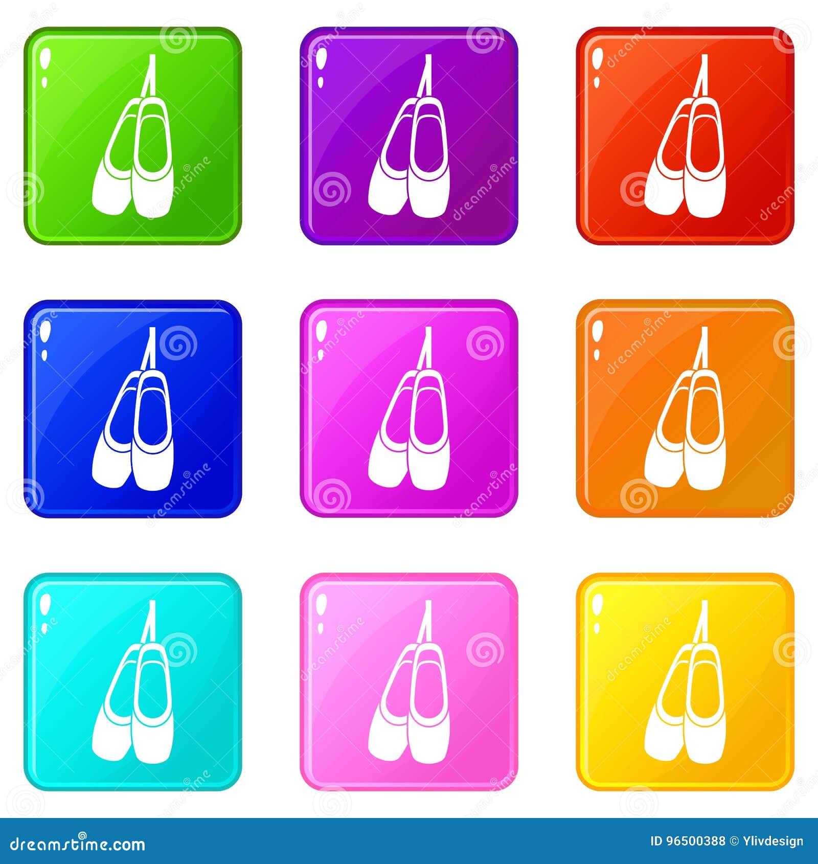 Pointe shoes set 9 stock vector. Illustration of dancer - 96500388
