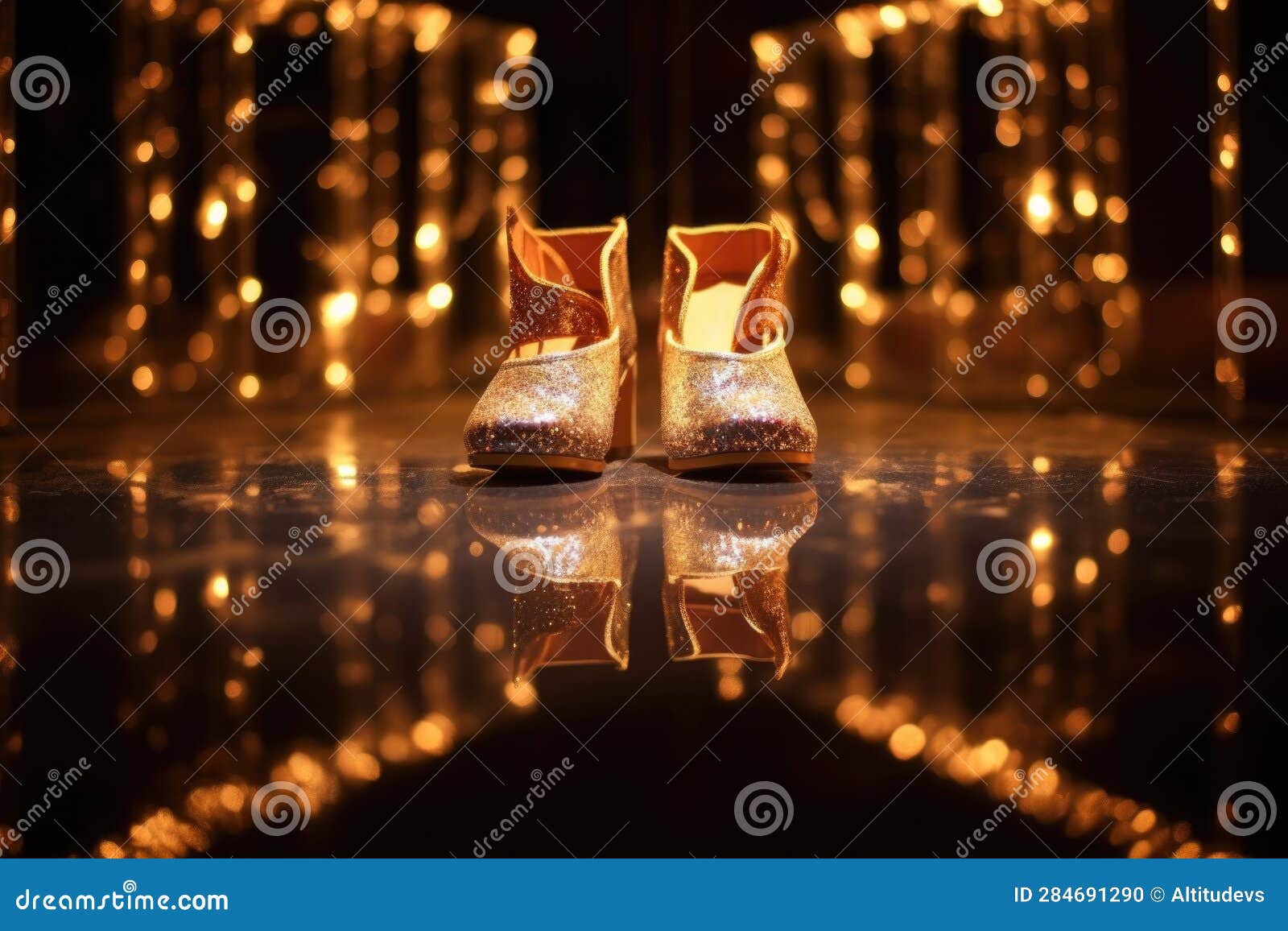 Pointe Shoes with Stage Lights Reflecting Stock Illustration ...