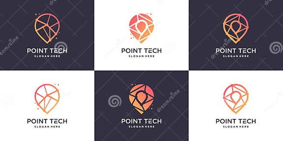 Pointech Logo Collcetion with Creative Modern Style Premium Vector Stock Illustration ...
