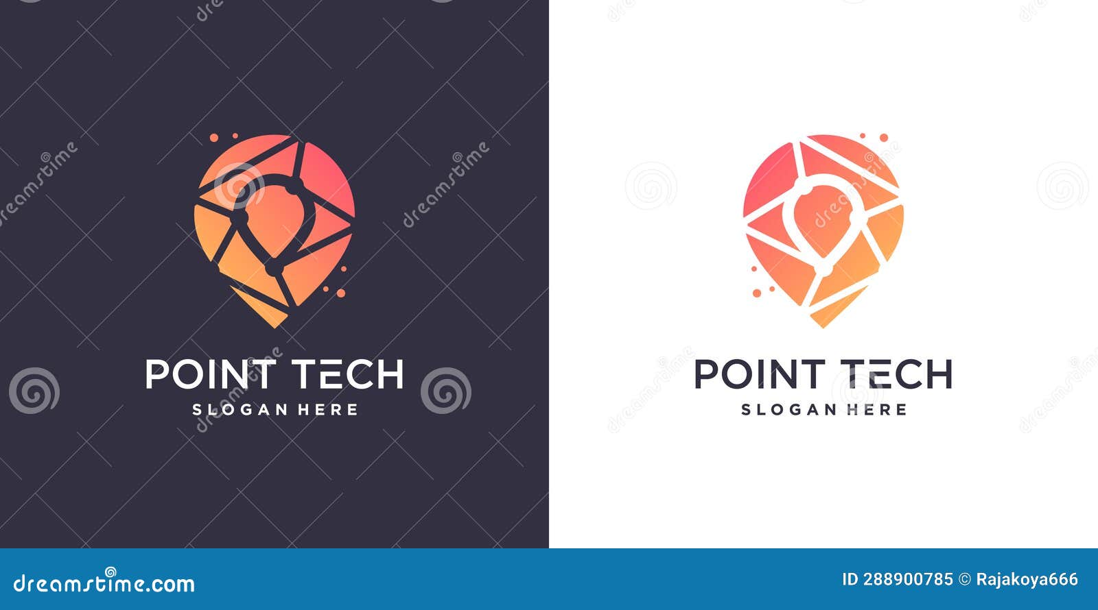 Pointech Logo Design With Creative Modern Style Premium Vector Part 3 | CartoonDealer.com #288900790