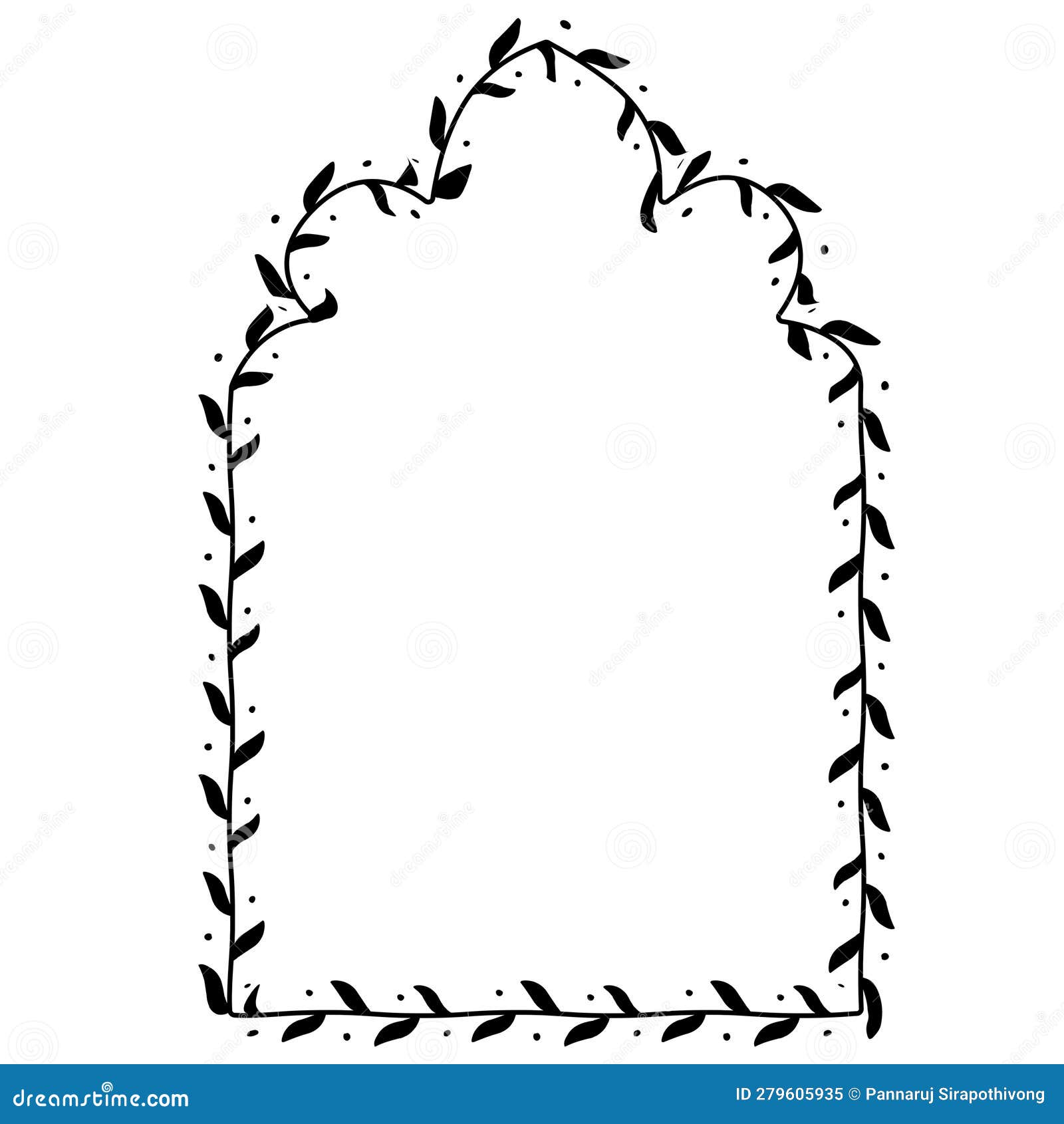 Cinquefoil Arch Flower Frame Vector Illustration | CartoonDealer.com ...