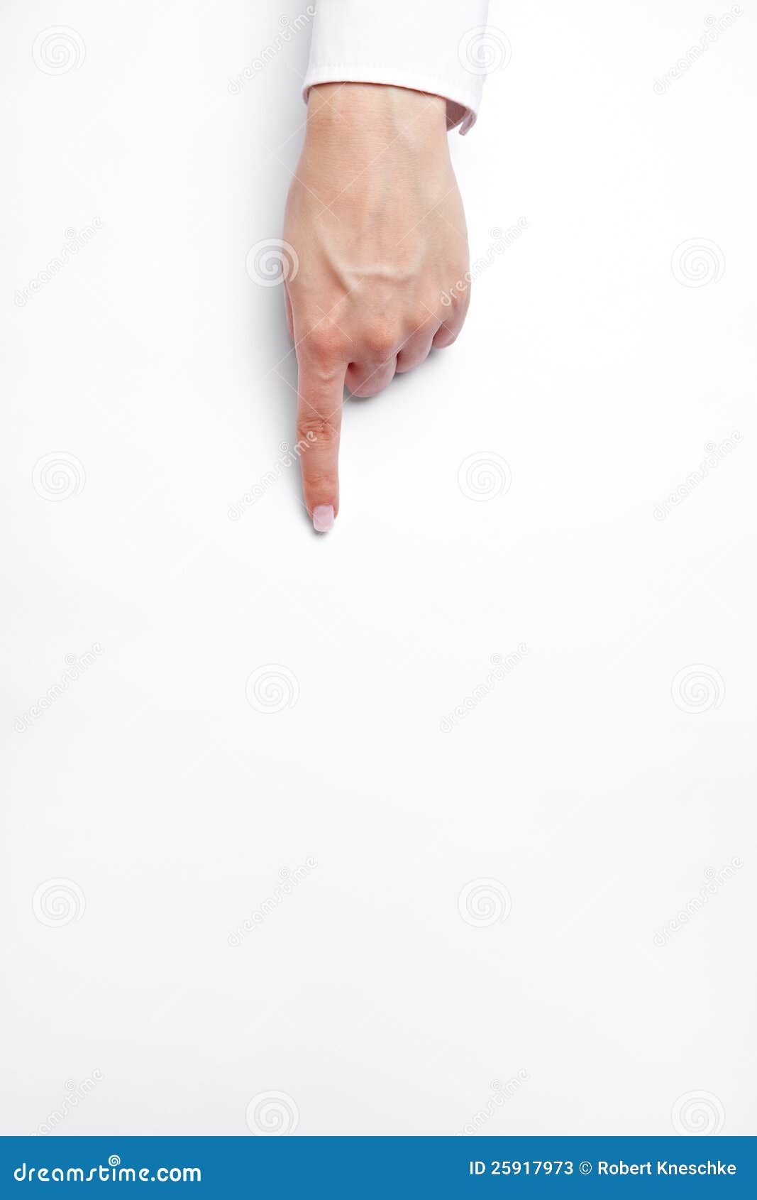 Pointed Index Finger on White Paper Stock Image - Image of finger ...