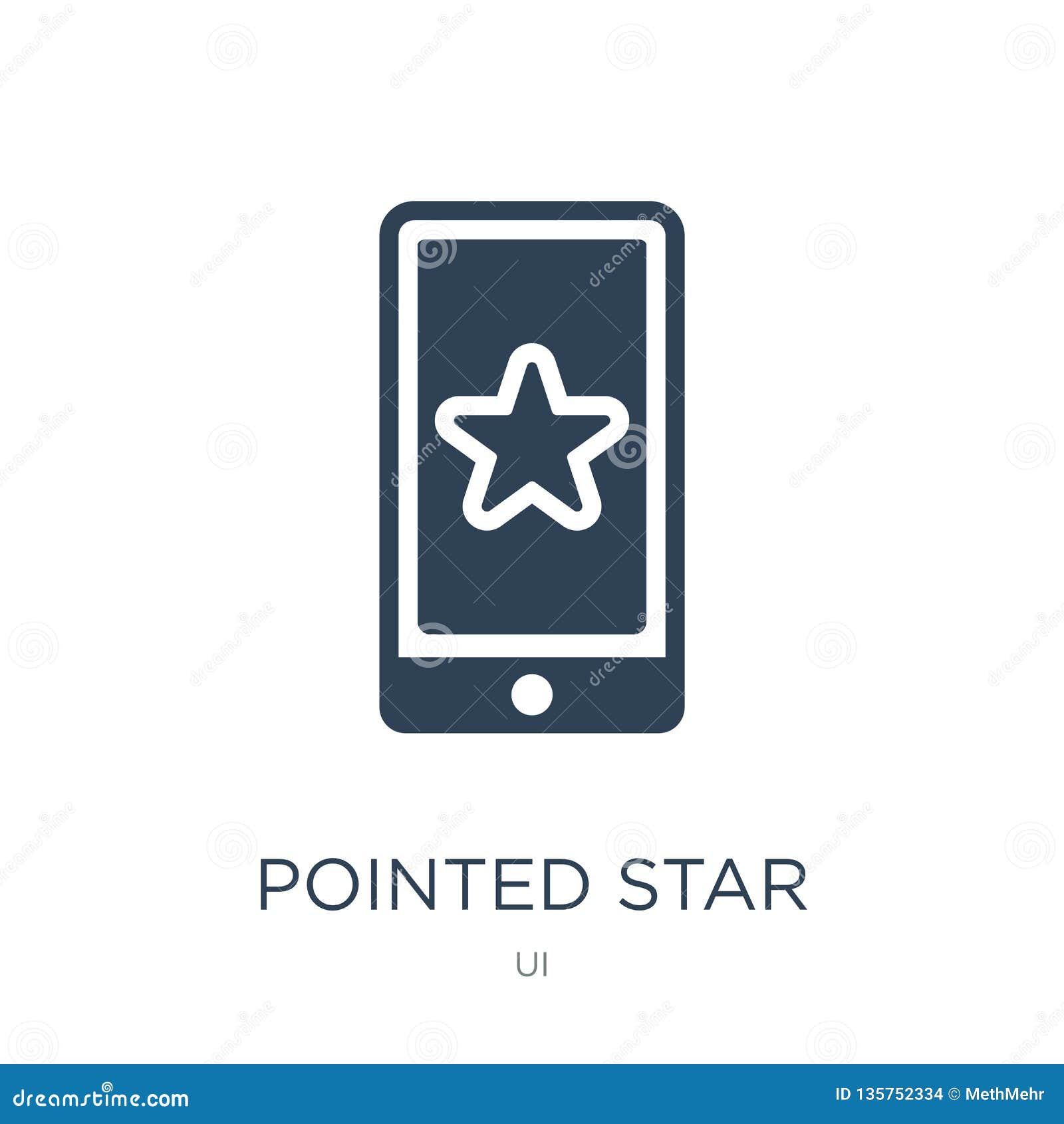 Pointed Star Icon in Trendy Design Style. Pointed Star Icon Isolated on ...