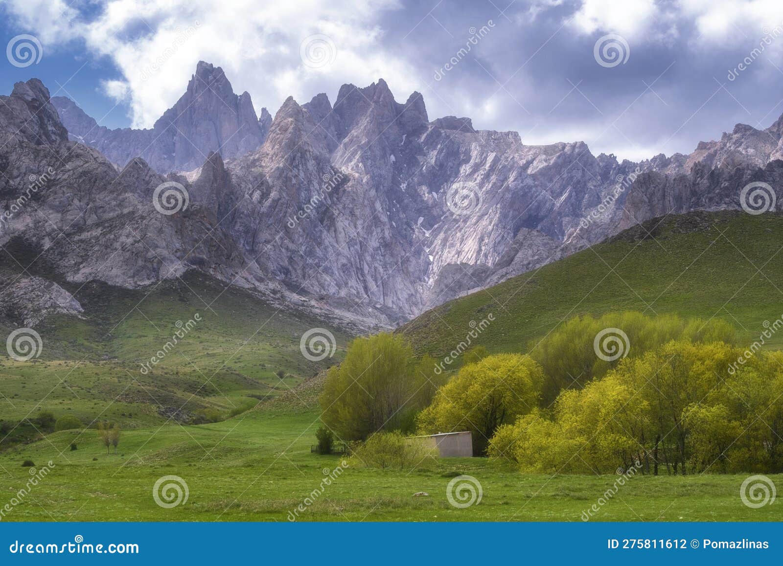 Pointed Stone Peaks in Dolomite Mountains, on a Spring Day Stock Photo ...