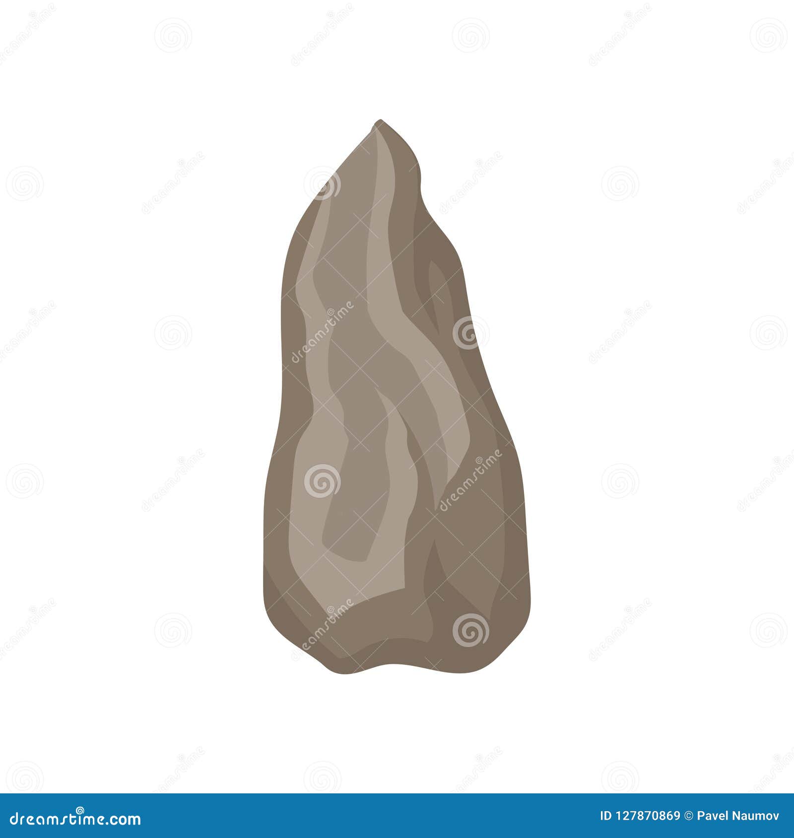 Pointed Stone, Tool of Prehistoric Man Vector Illustration on a White ...
