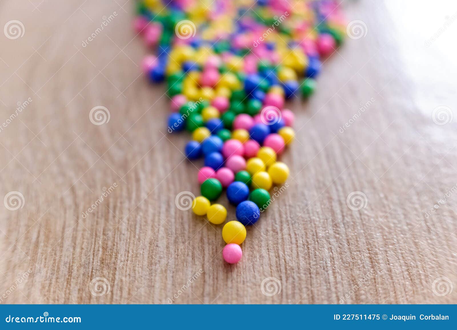 Pointed Triangle Composed of Small Colored Balls, Focus on the Front ...