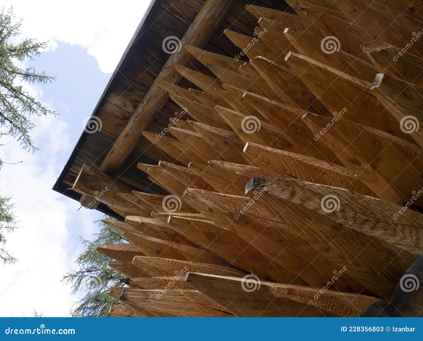Pointed wood logs pattern stock image. Image of ancient - 228356803