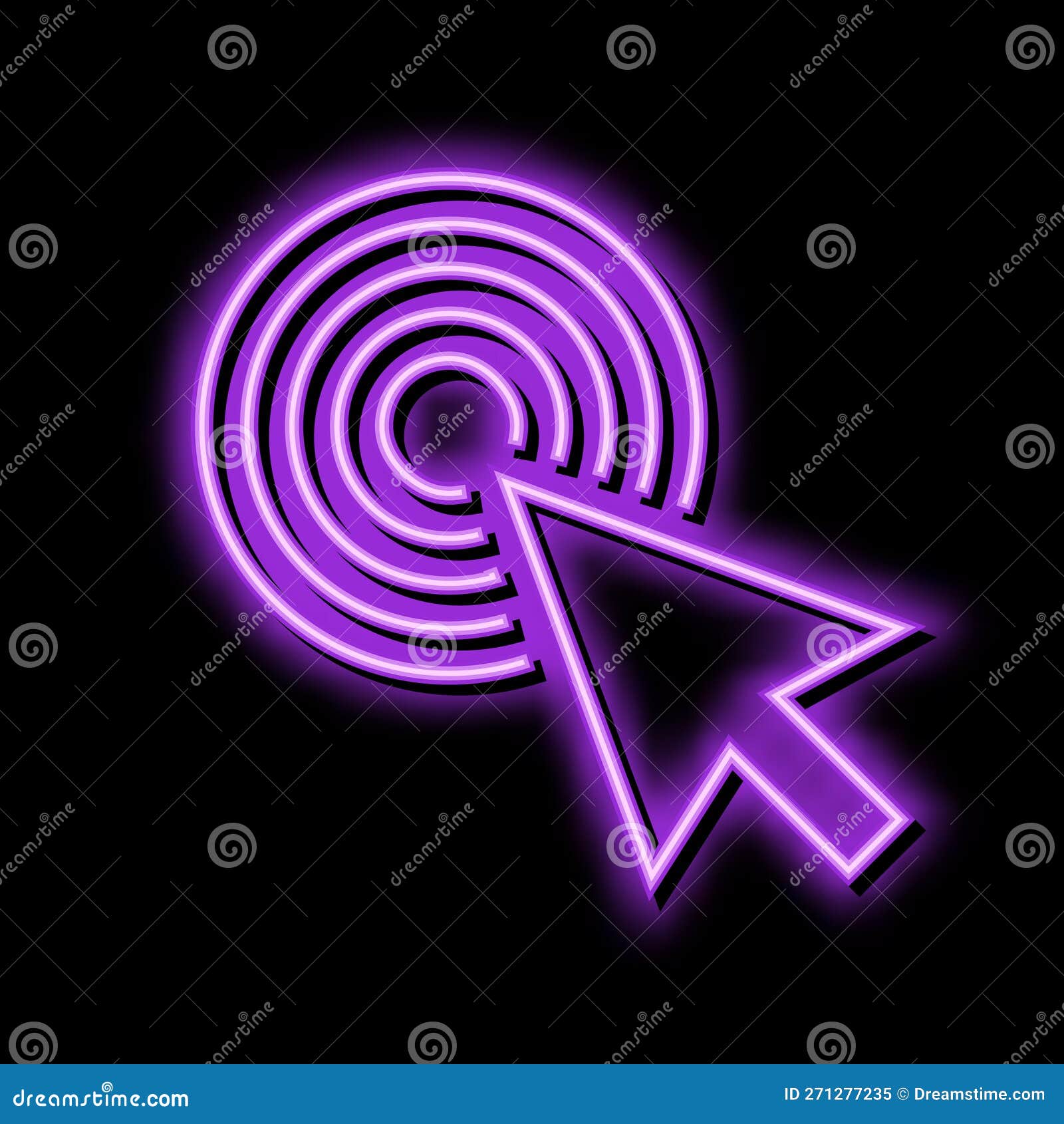 Pointer Arrow Neon Glow Icon Illustration Stock Vector - Illustration ...