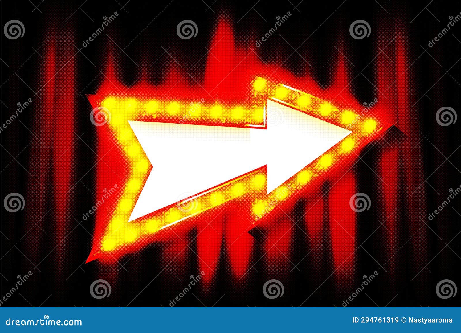 The Pointer is an Arrow with Retro-style Light Bulbs Stock Illustration ...