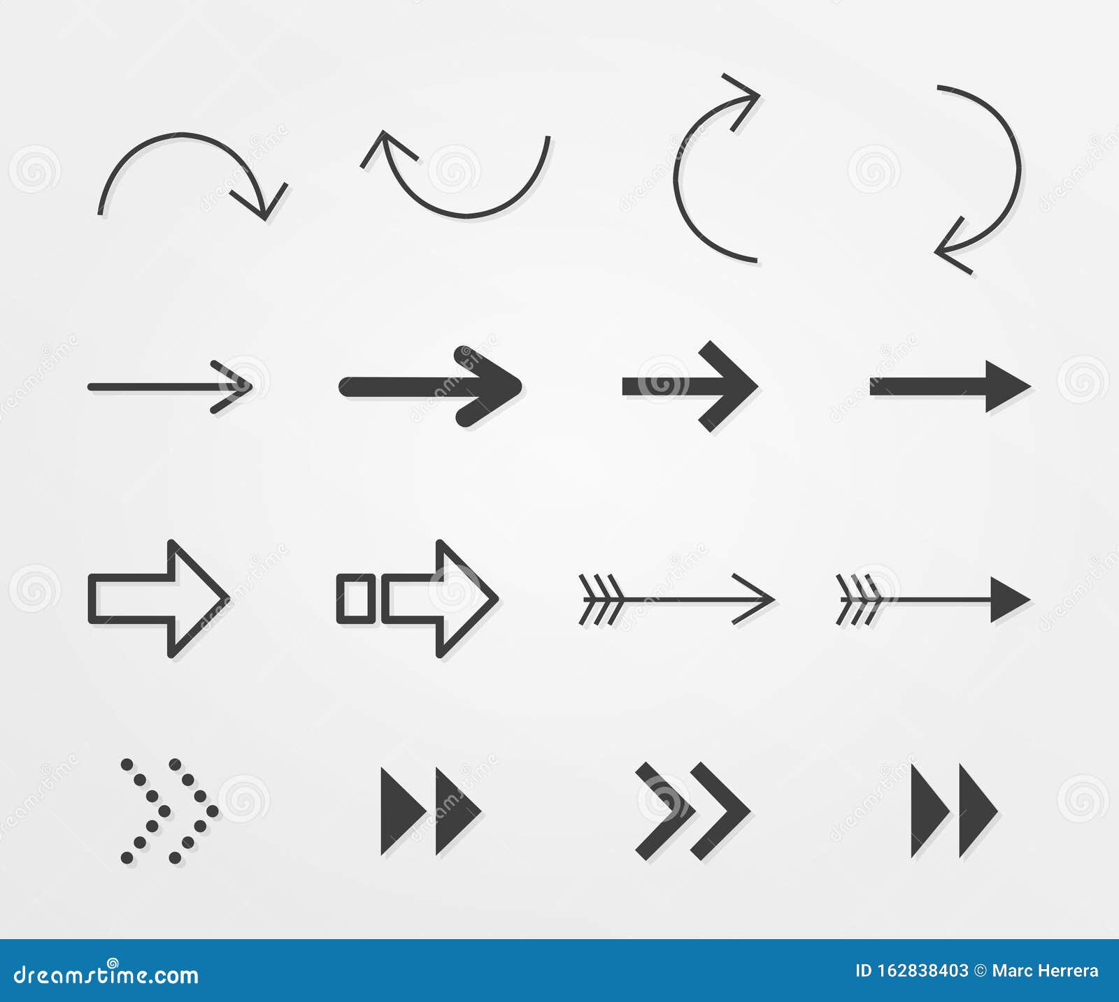 Pointer Arrow Signs Vector Set Stock Vector - Illustration of curve ...