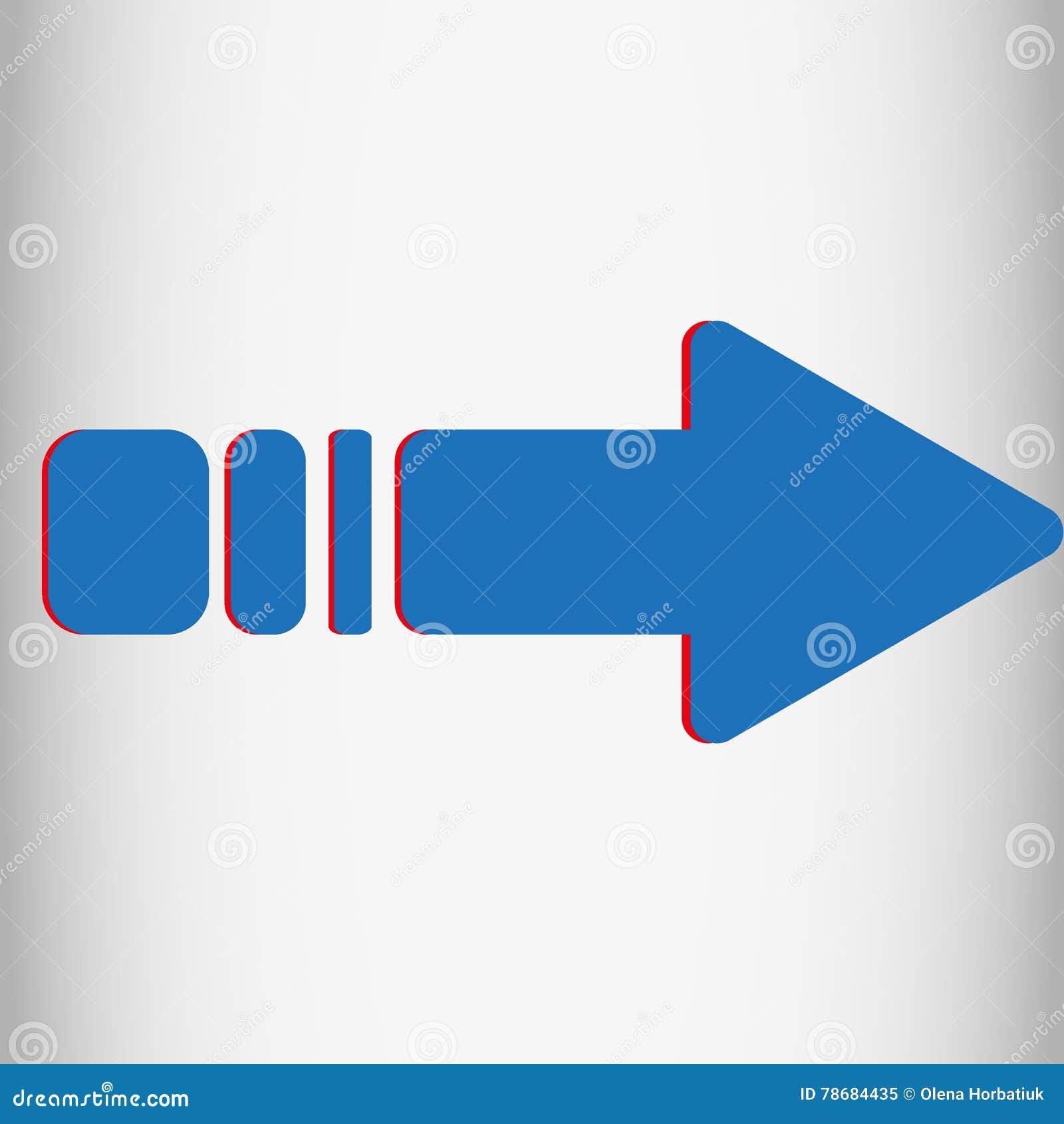 The Pointer Arrow To the Right. Stock Illustration - Illustration of ...