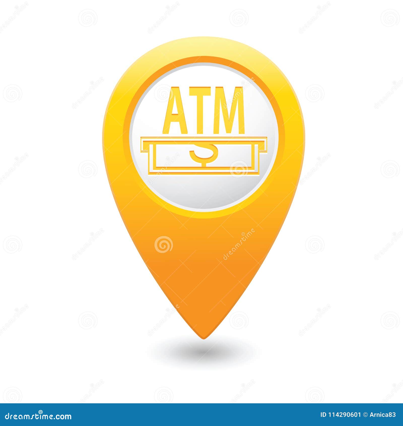 Pointer with ATM Cash Point Icon Stock Vector - Illustration of ...