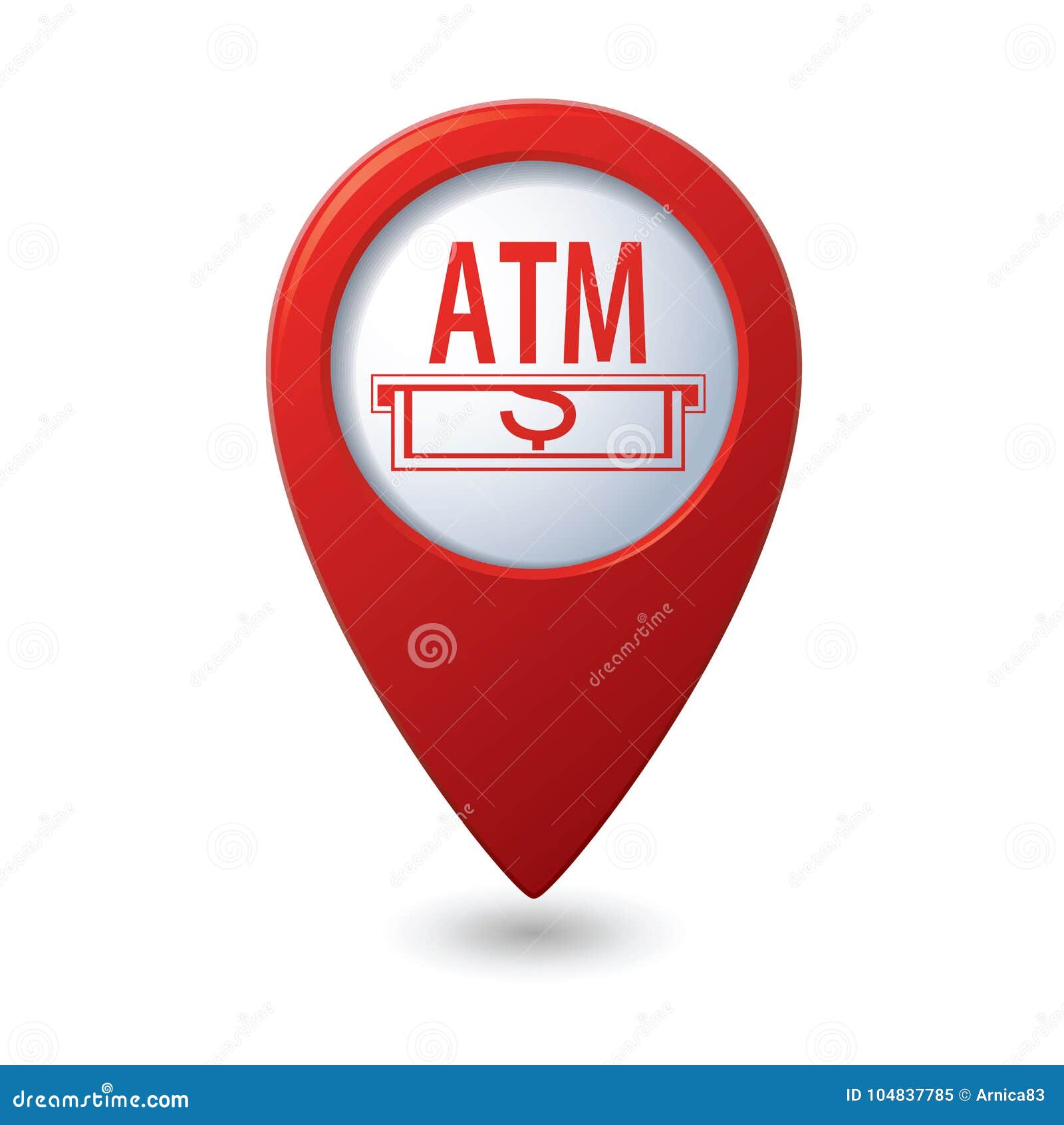 Pointer with ATM Cash Point Icon Stock Vector - Illustration of cash ...