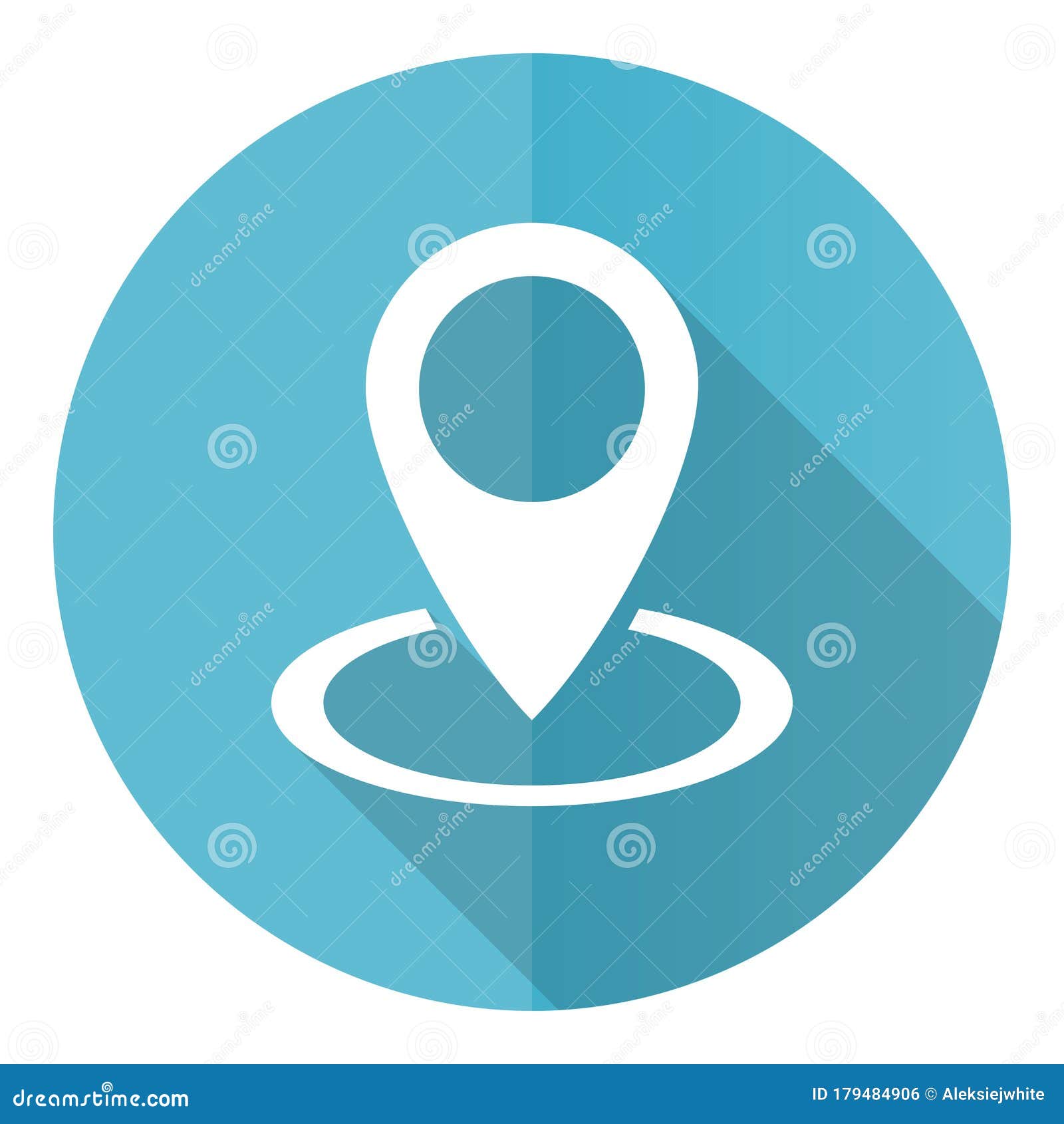 Pointer Blue Round Flat Design Vector Icon Isolated On White Background