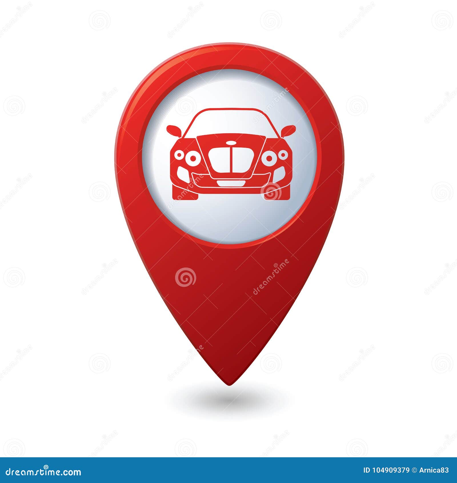 Pointer with car icon stock vector. Illustration of people - 104909379