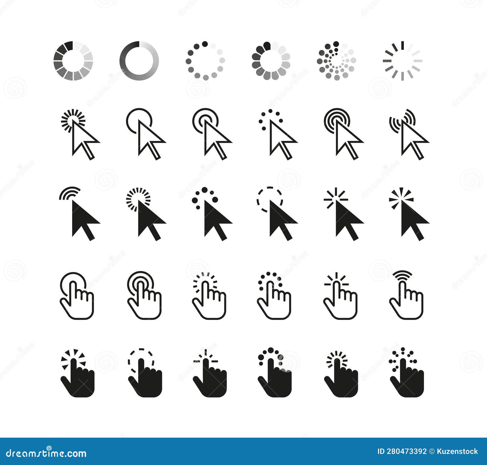 Pointer Click Cursor Icon. Web Outline Pictogram Cursors Arrow ...