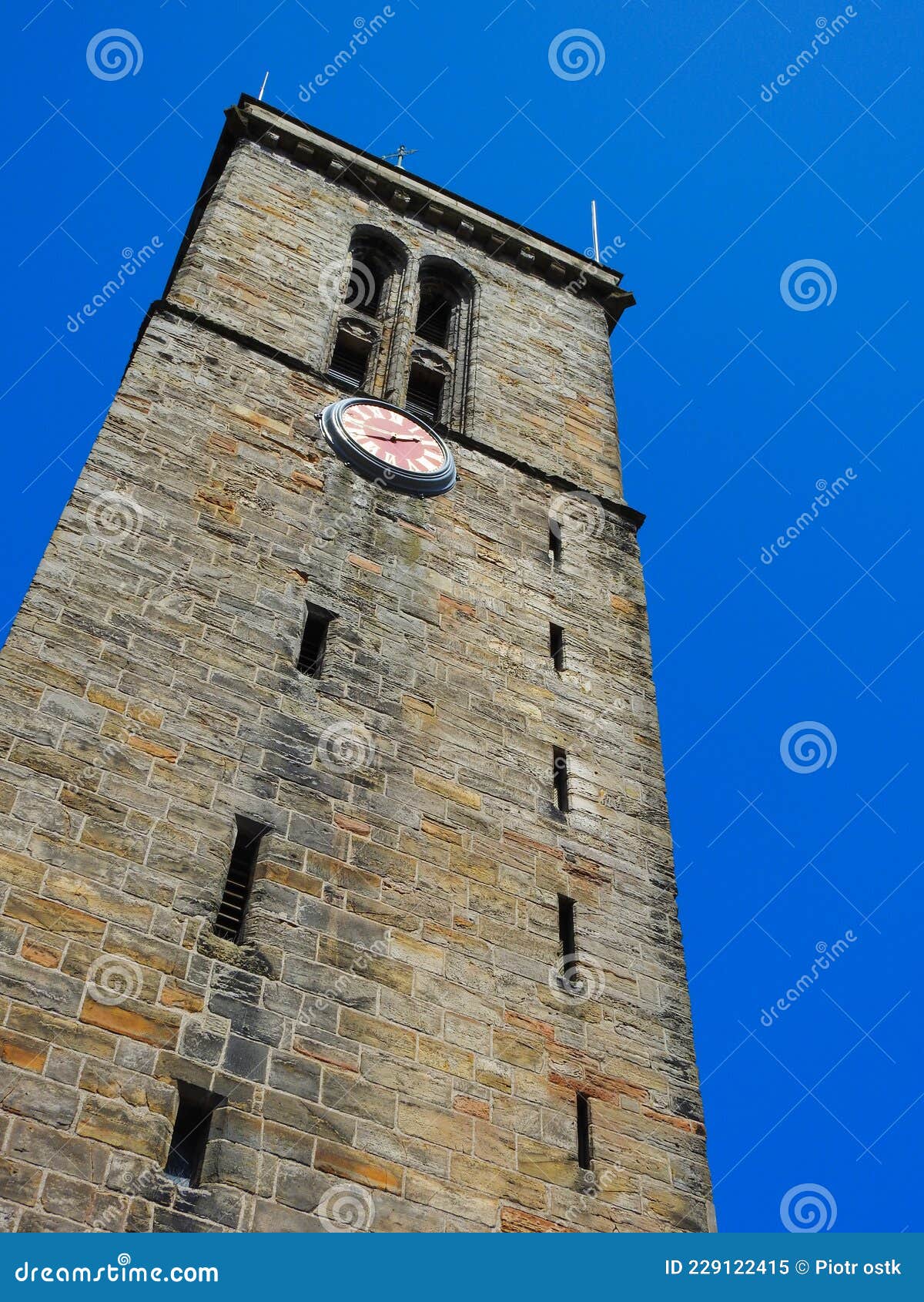 Pointer Clock Old Tower Ston Stock Image - Image of spire, castle ...