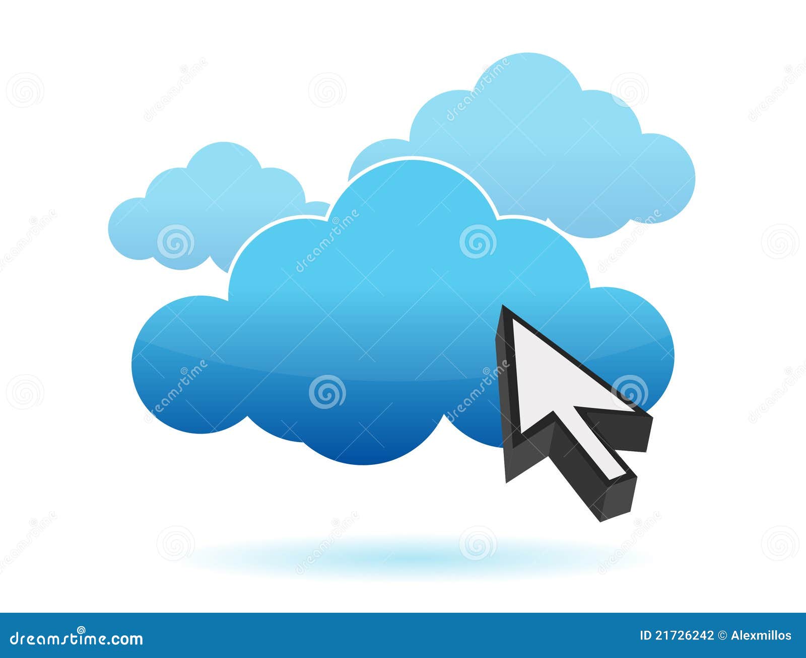 Pointer and Cloud Icon Illustration Stock Illustration - Illustration of network, black: 21726242
