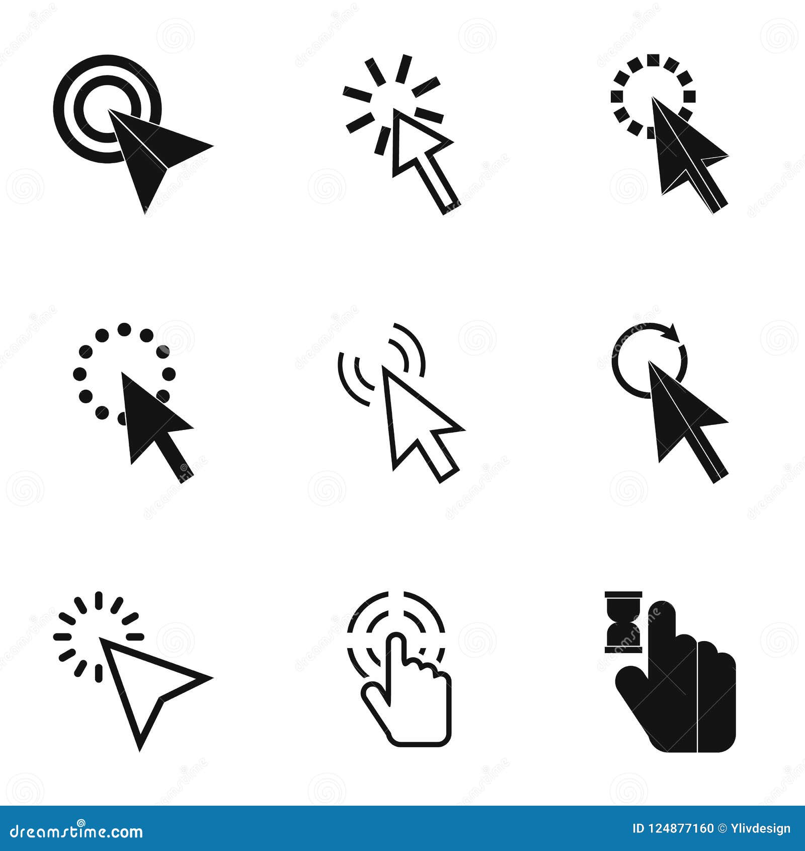 Pointer of Computer Icons Set, Simple Style Stock Illustration ...