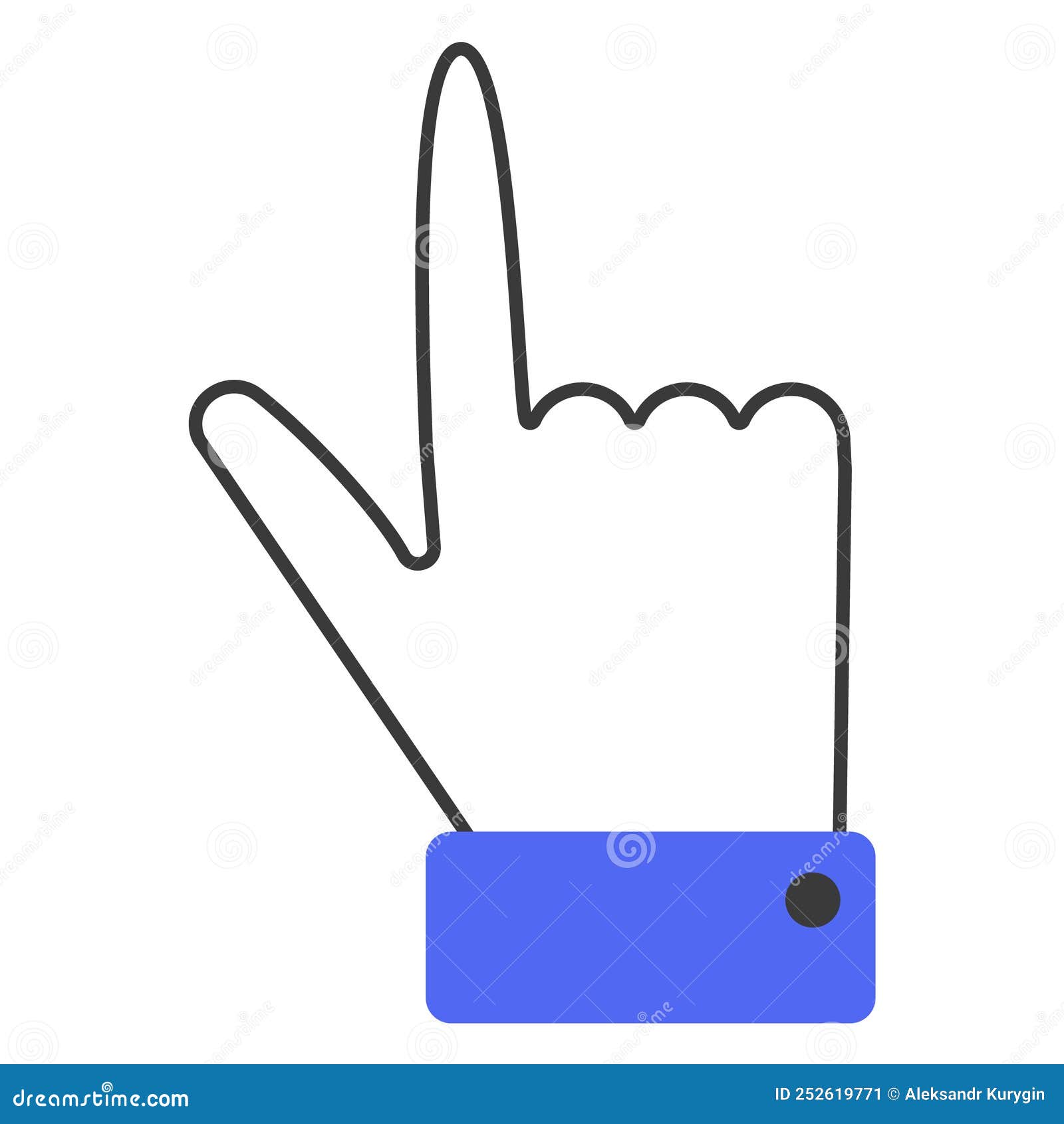 Pointer of a Computer Mouse in the Form of a Hand with an Extended ...