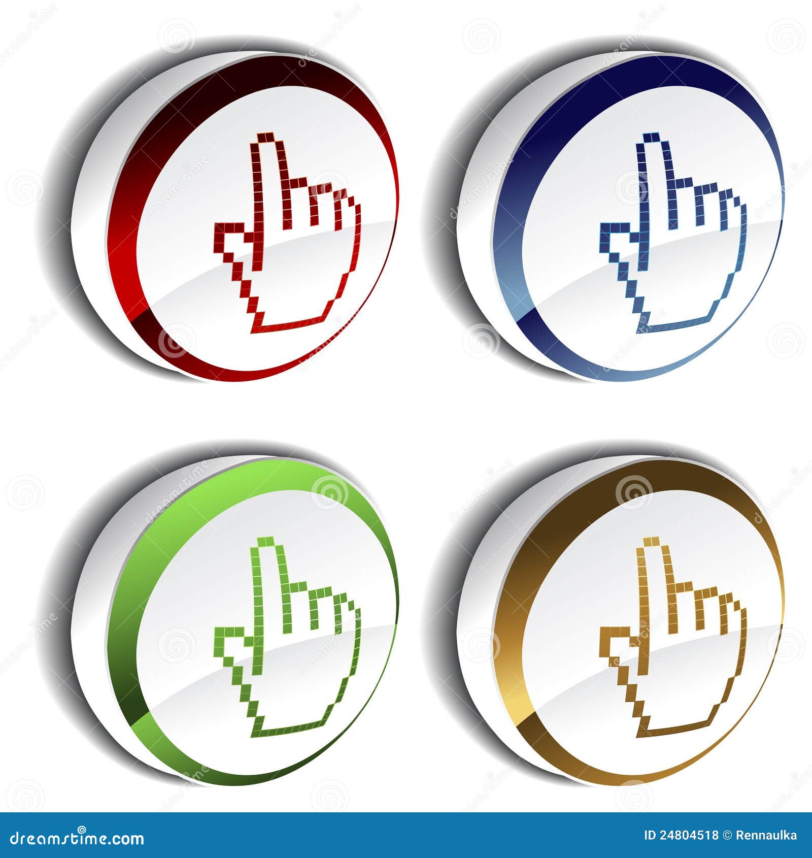 Pointer - Cursor of Hand on the Button Stock Vector - Illustration of ...