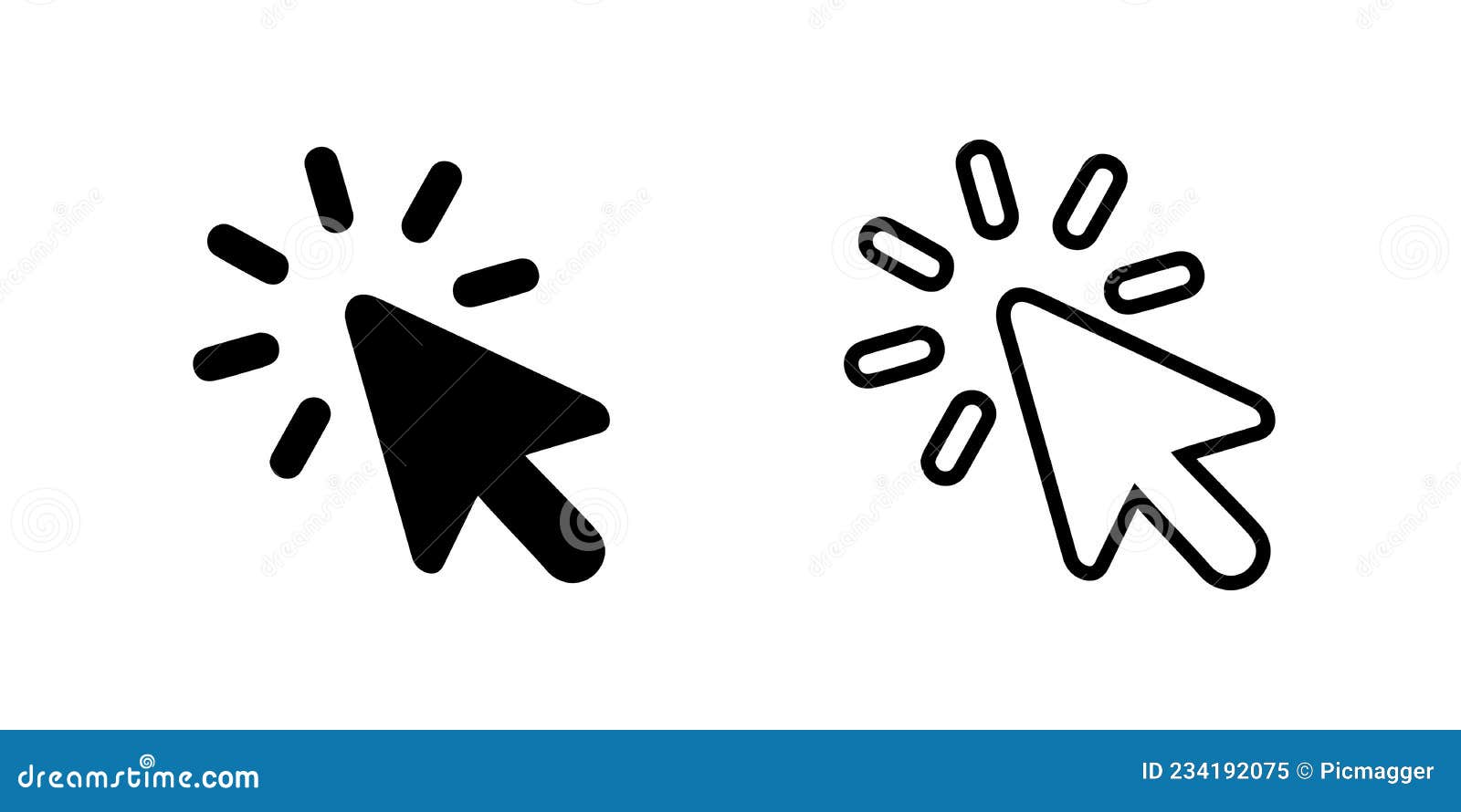 Pointer cursor icons. stock vector. Illustration of silhouette - 234192075 Pointer cursor icons. stock vector. Illustration of silhouette - 234192075